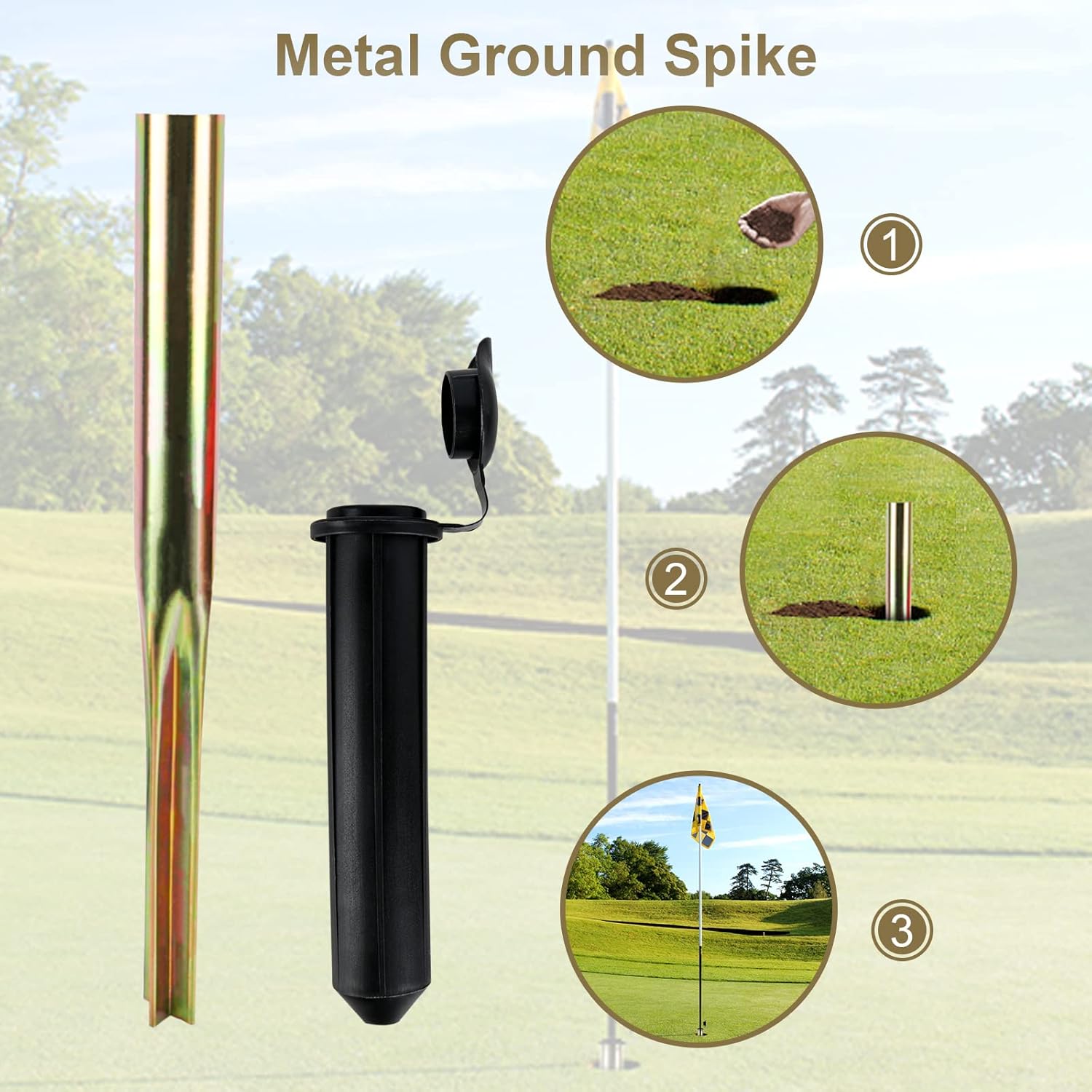 Washing Line Spike with Adapter (32mm and 40mm), Heavy Duty Metal ...