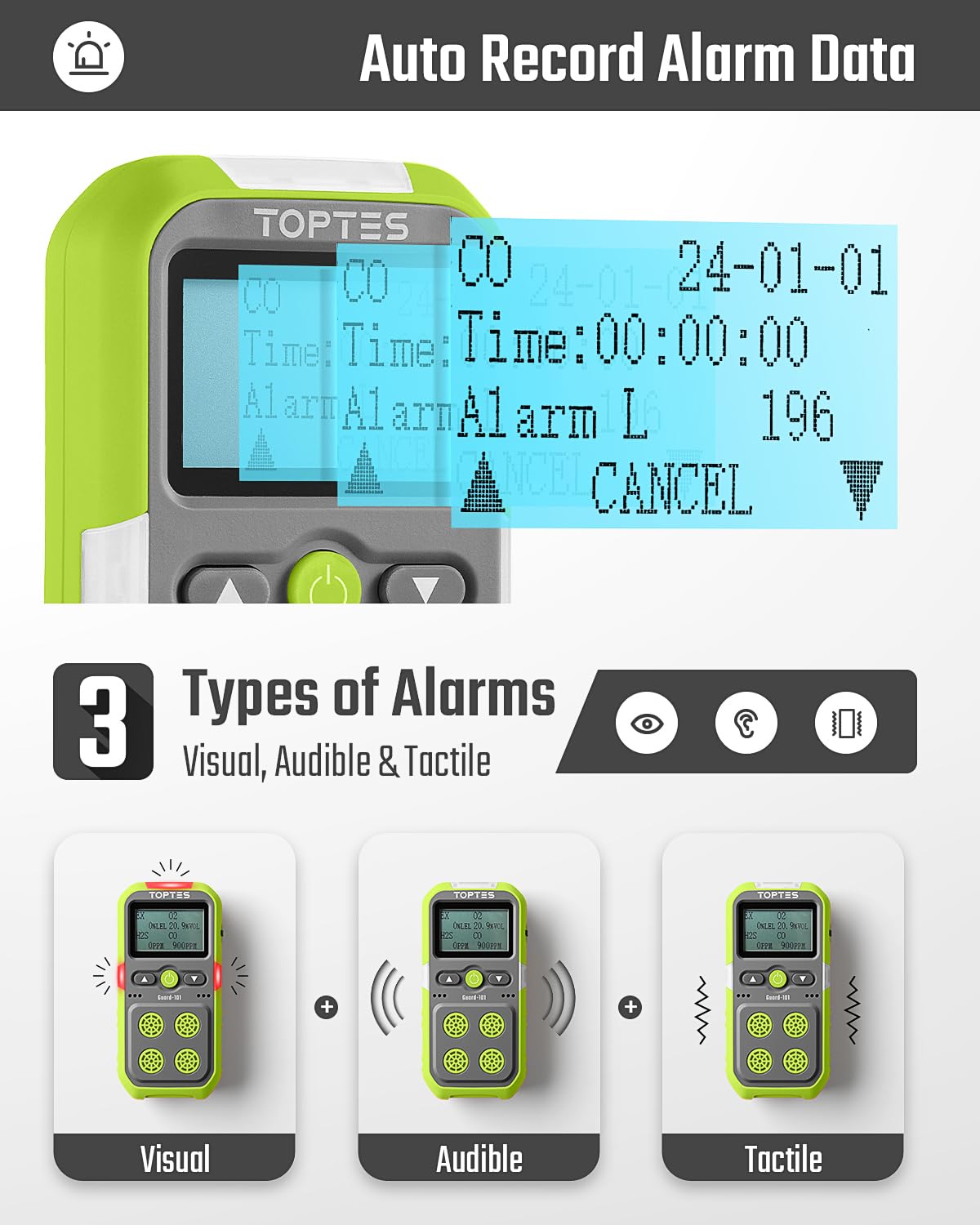 Detector Gas Portátil 14h Autonomía Detector 4 Gases Guard-101 - H2S ...