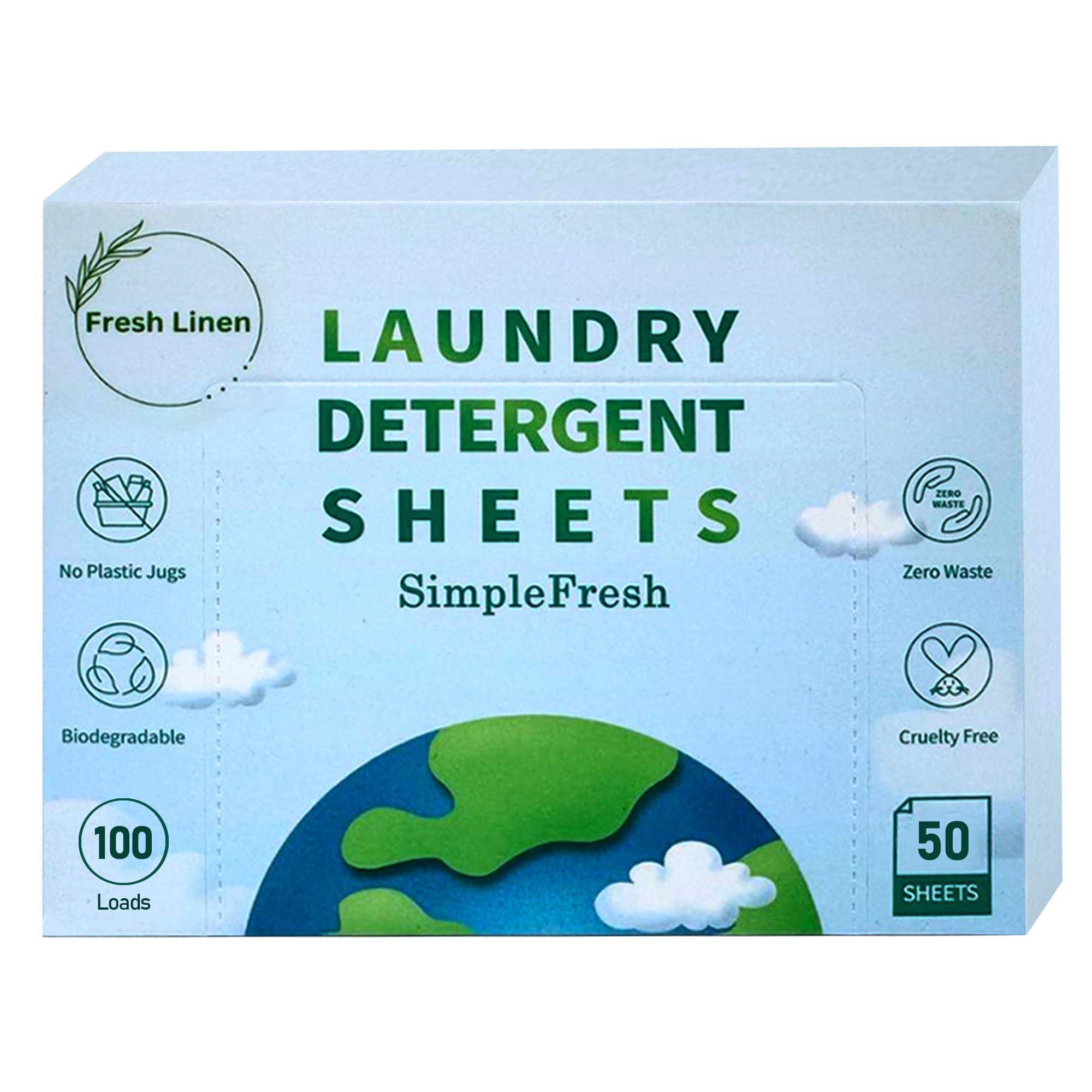 Amazon.com: 50 Laundry sheets 100 loads | Fresh Linen smell - Laundry ...