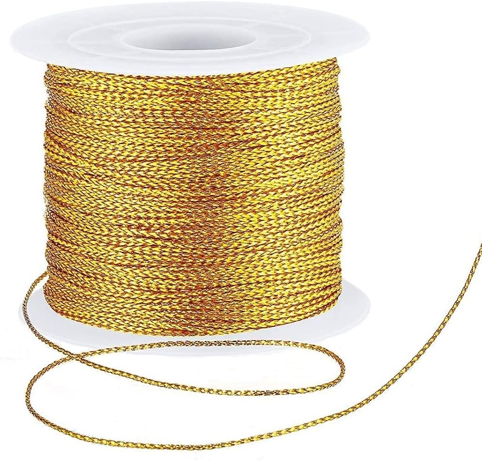 Amazon.com: Gold Metallic Cord Jewelry Cord Craft String - 1mm, 100 ...