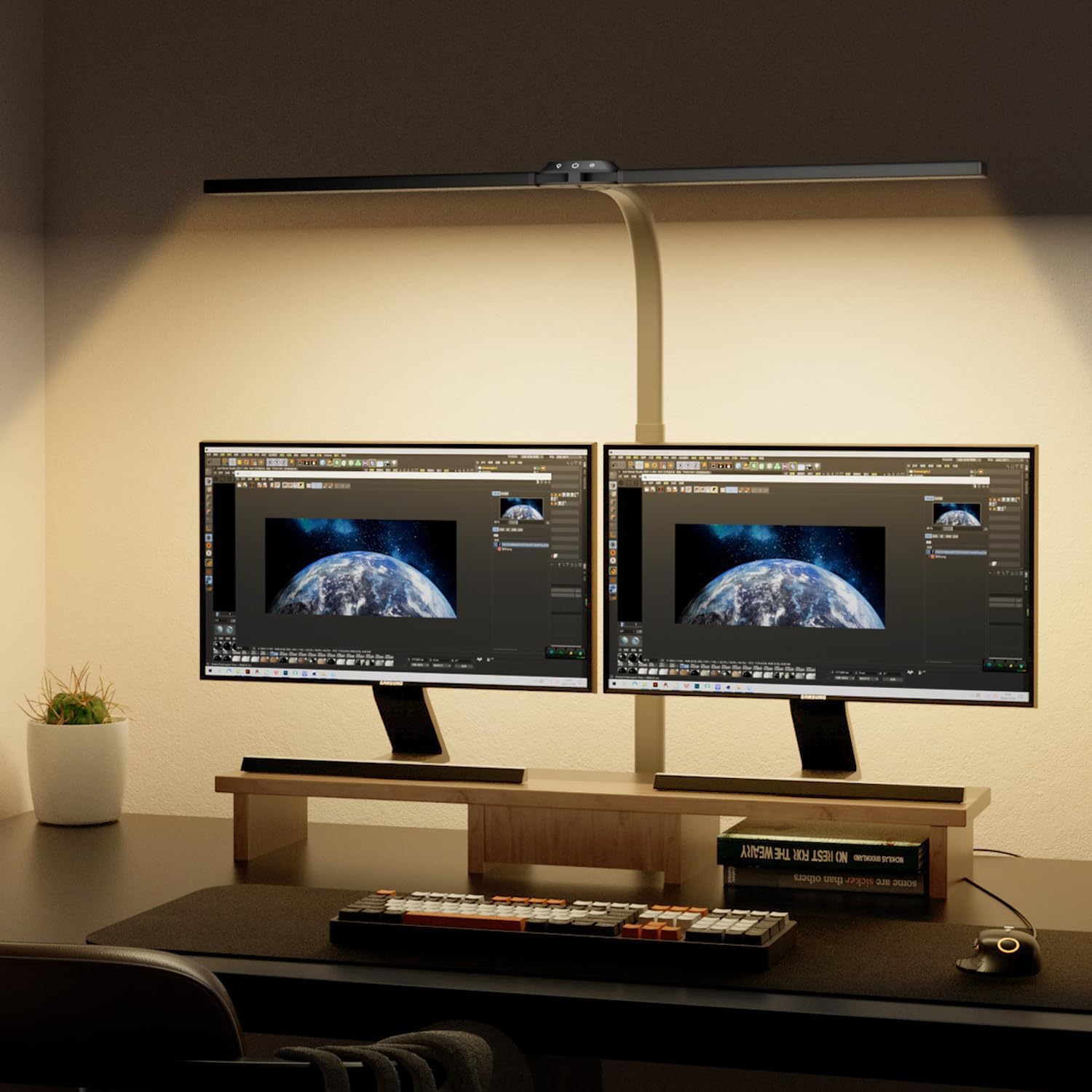 Ferrawel LED Desk Lamp with Clamp, 24W 1050LM Dimmable Clip on Desk ...