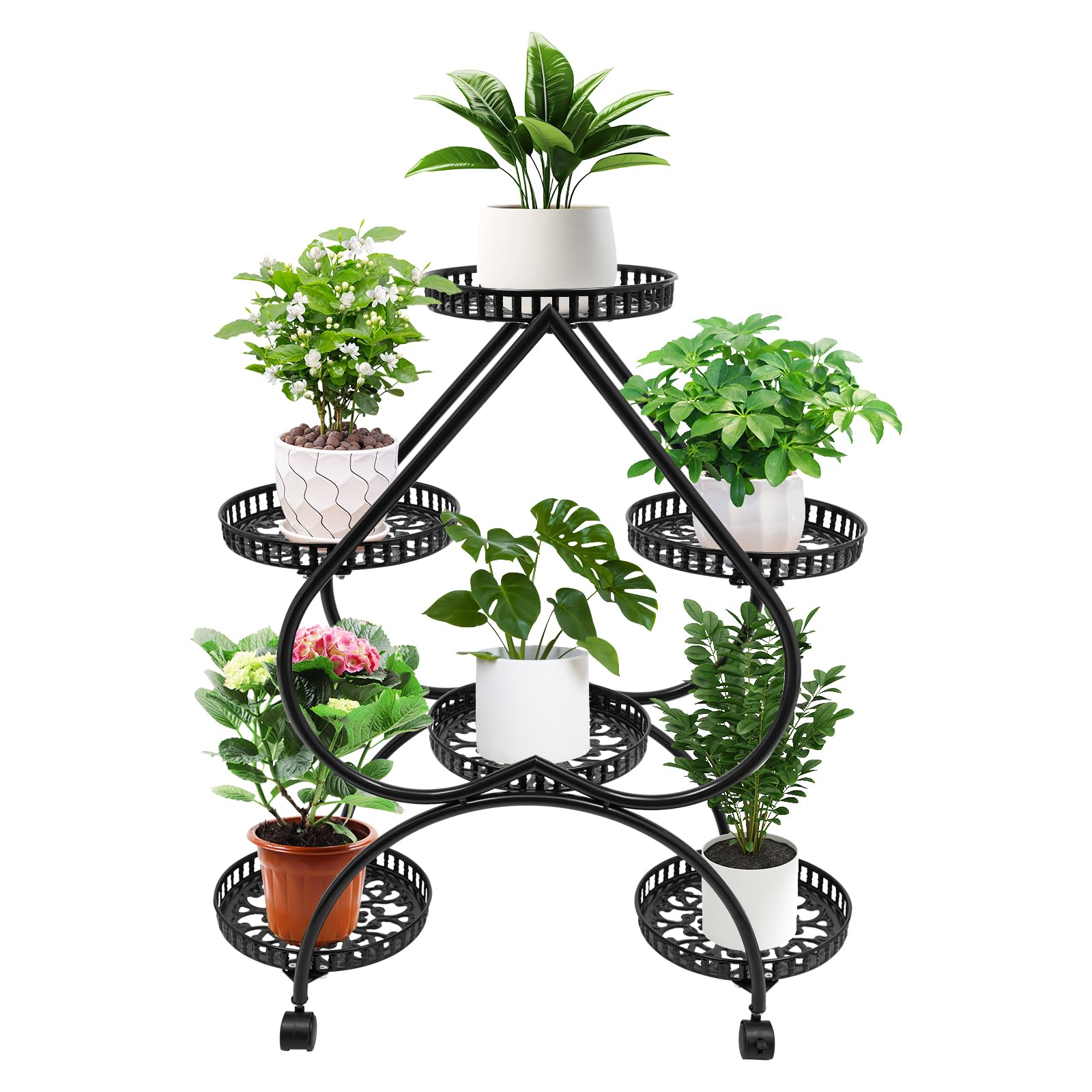 Amazon.com: Creative Plant Stand, 4 Tier 6 Potted Heart-shaped Pot ...