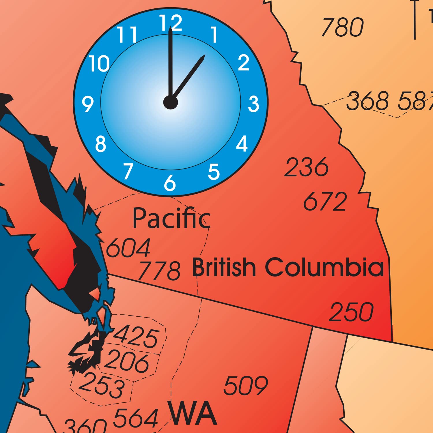 Buy North America Satin Finish Full Color Time Zone Area Code Map With Buy North America Satin Finish Full Color Time Zone Area Code Map With