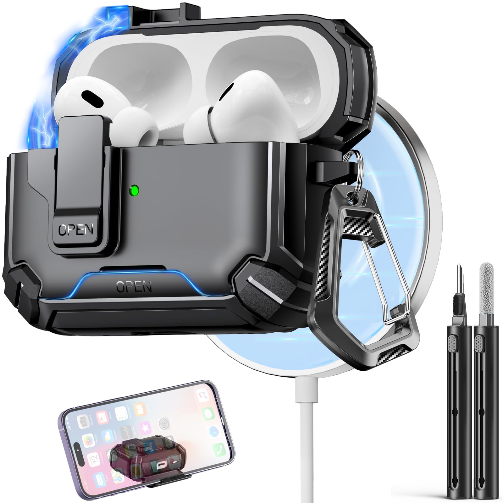 Amazon.com: Inesore Compatible with AirPods Pro 2nd/1st Generation Case ...