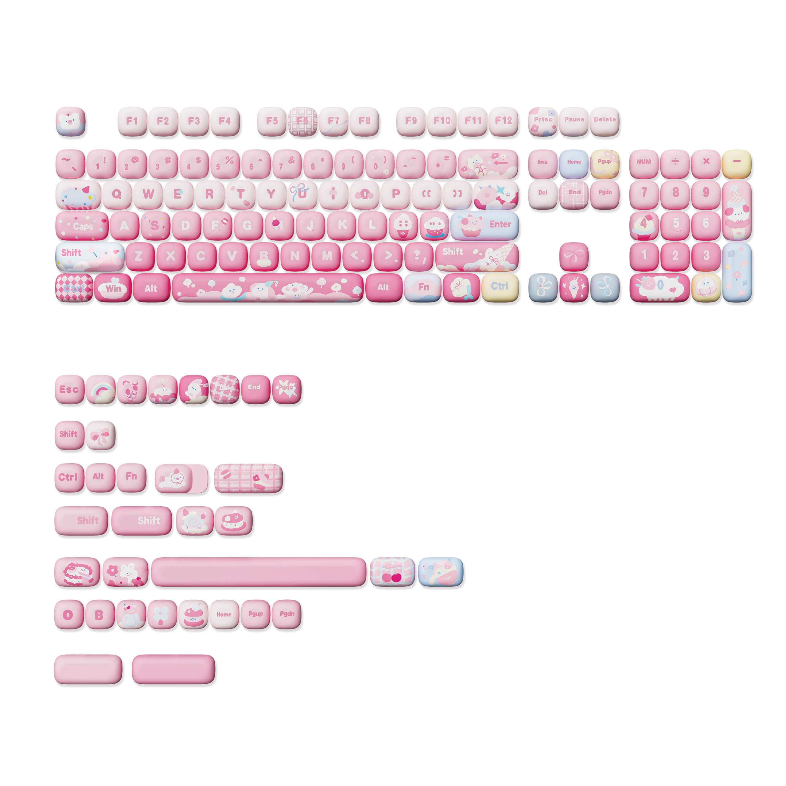 Snapklik.com : YUNZII MOG Dye Sub PBT Keycaps, 138 Keys Custom Keycaps ...