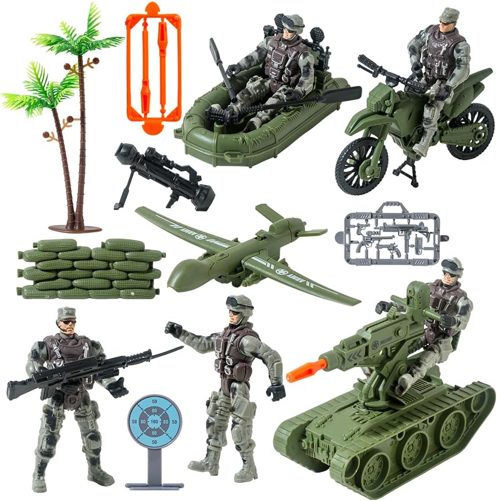 Amazon.com: Wbzle Military Soldier Men Action Figures, 15PCS US Army ...
