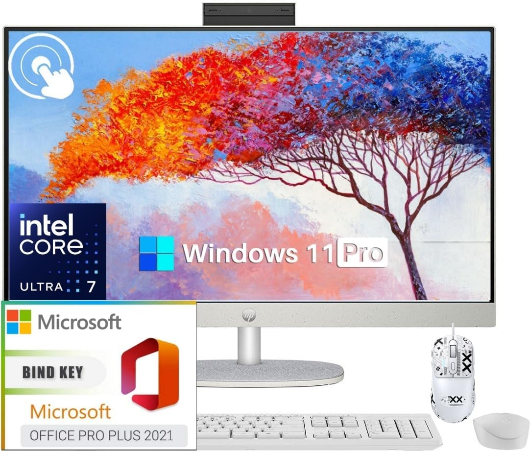 Amazon.com: HP All-in-One Desktop Computer, 27" FHD Touch Screen, with ...
