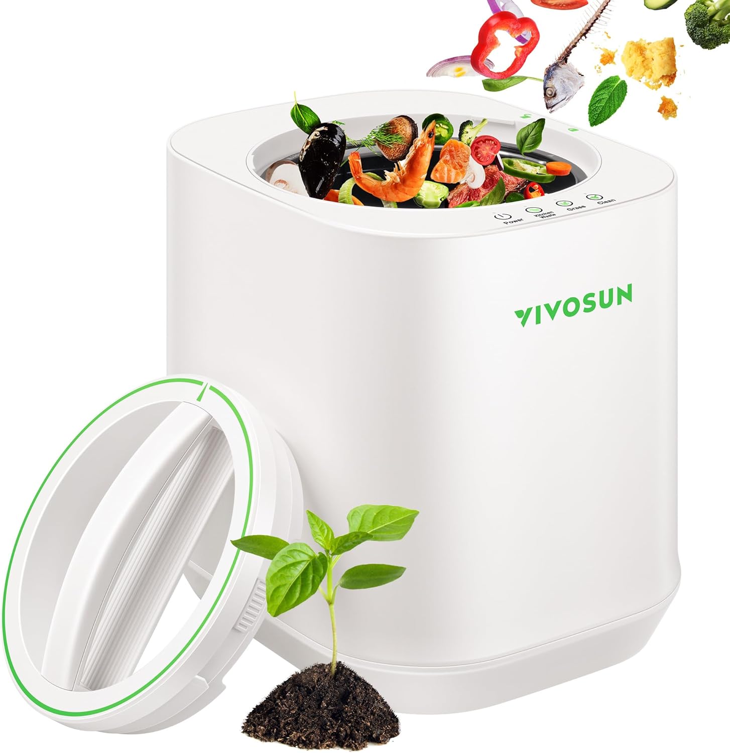 Amazon.com : VIVOSUN 4L Electric Composter for Kitchen Indoor, Smart ...