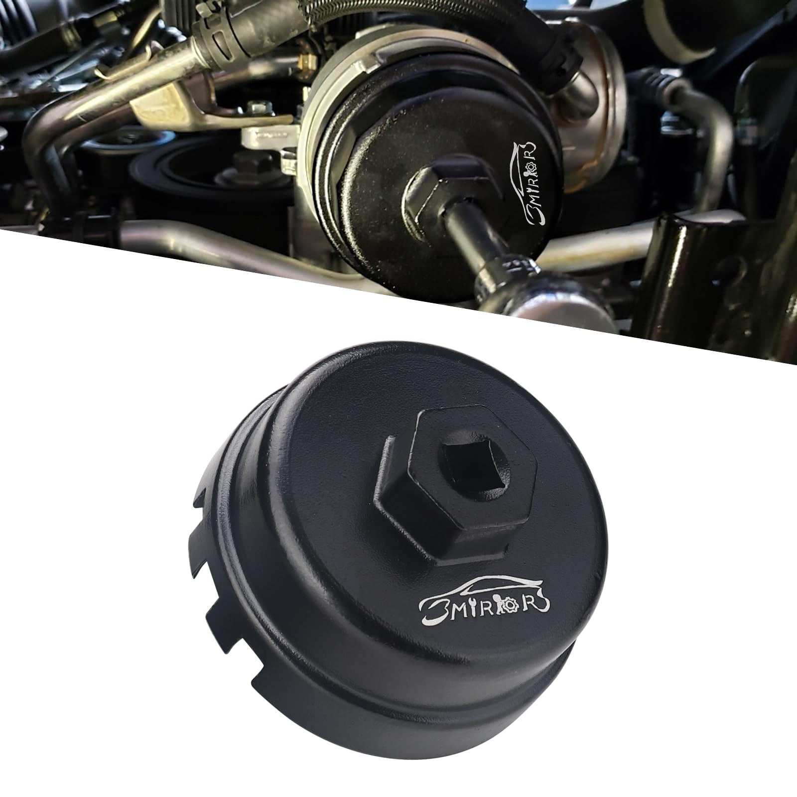 3mirrors Oil Filter Cap Removal Tool 64mm 14 Flute Oil Filter Wrench ...