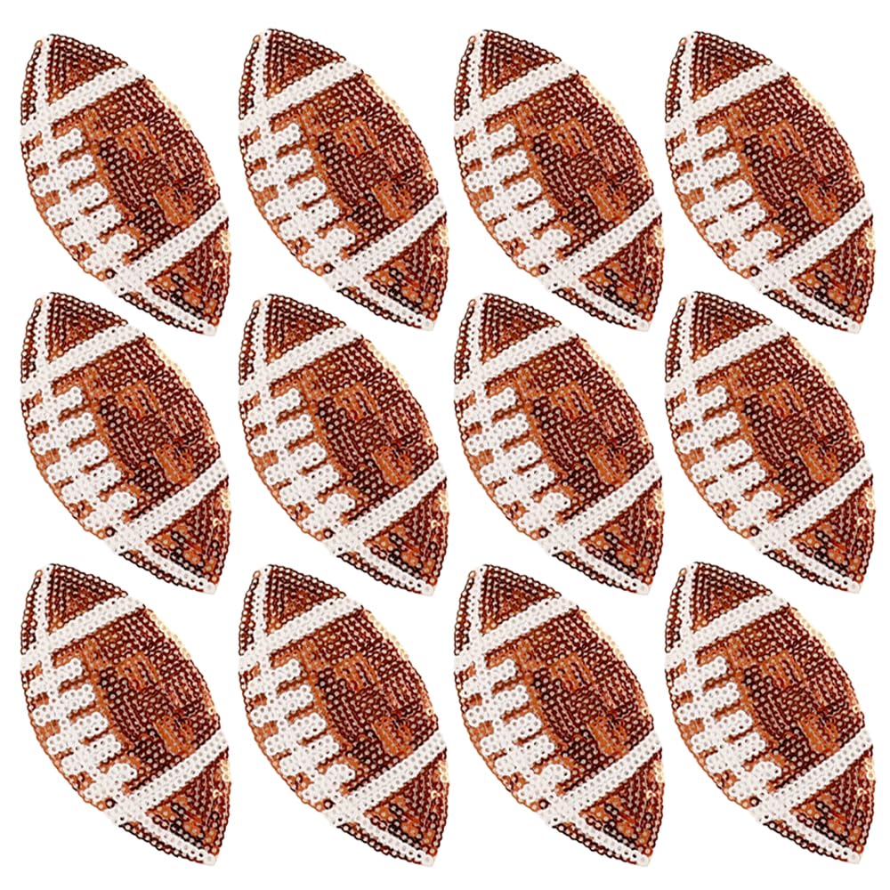 Amazon.com: 12 Pack Sequin Football Patches,Iron on Rugby Fabric ...