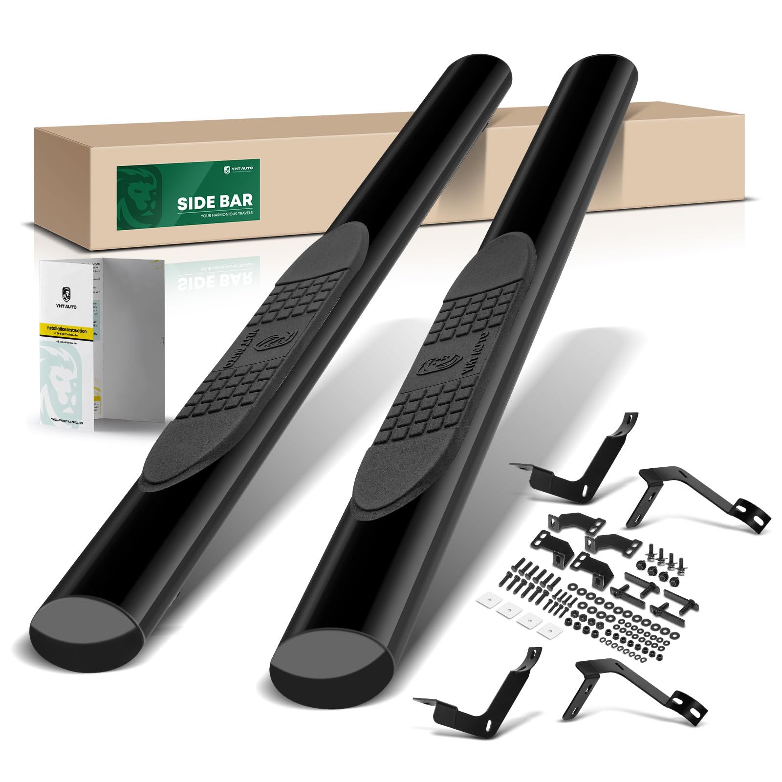 Amazon.com: YHTAUTO 4 Inch Running Boards Side Step Bars Fit for Dodge ...