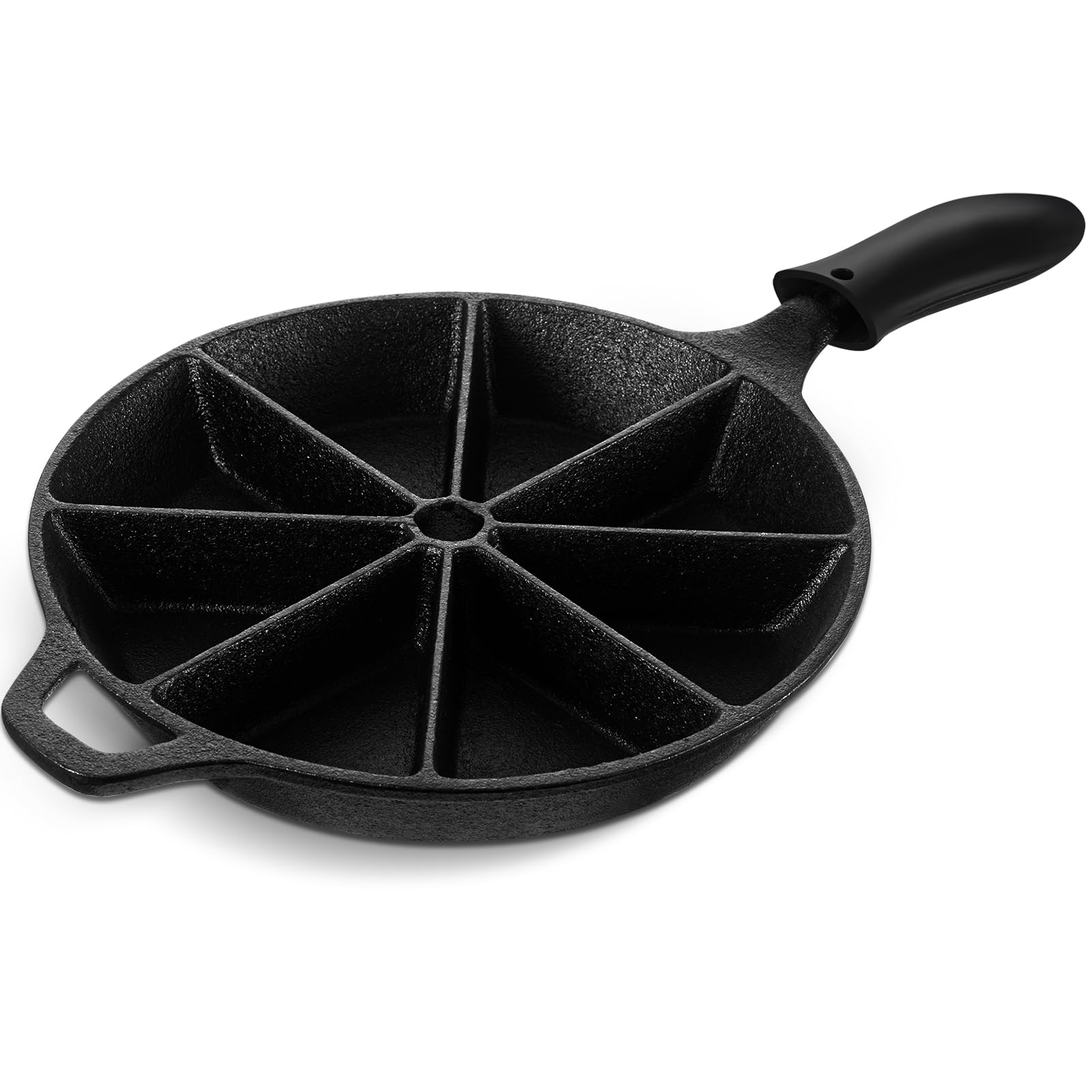 Amazon.com: Havawish Cast Iron Wedge Pan Cast Iron Skillet with Black ...