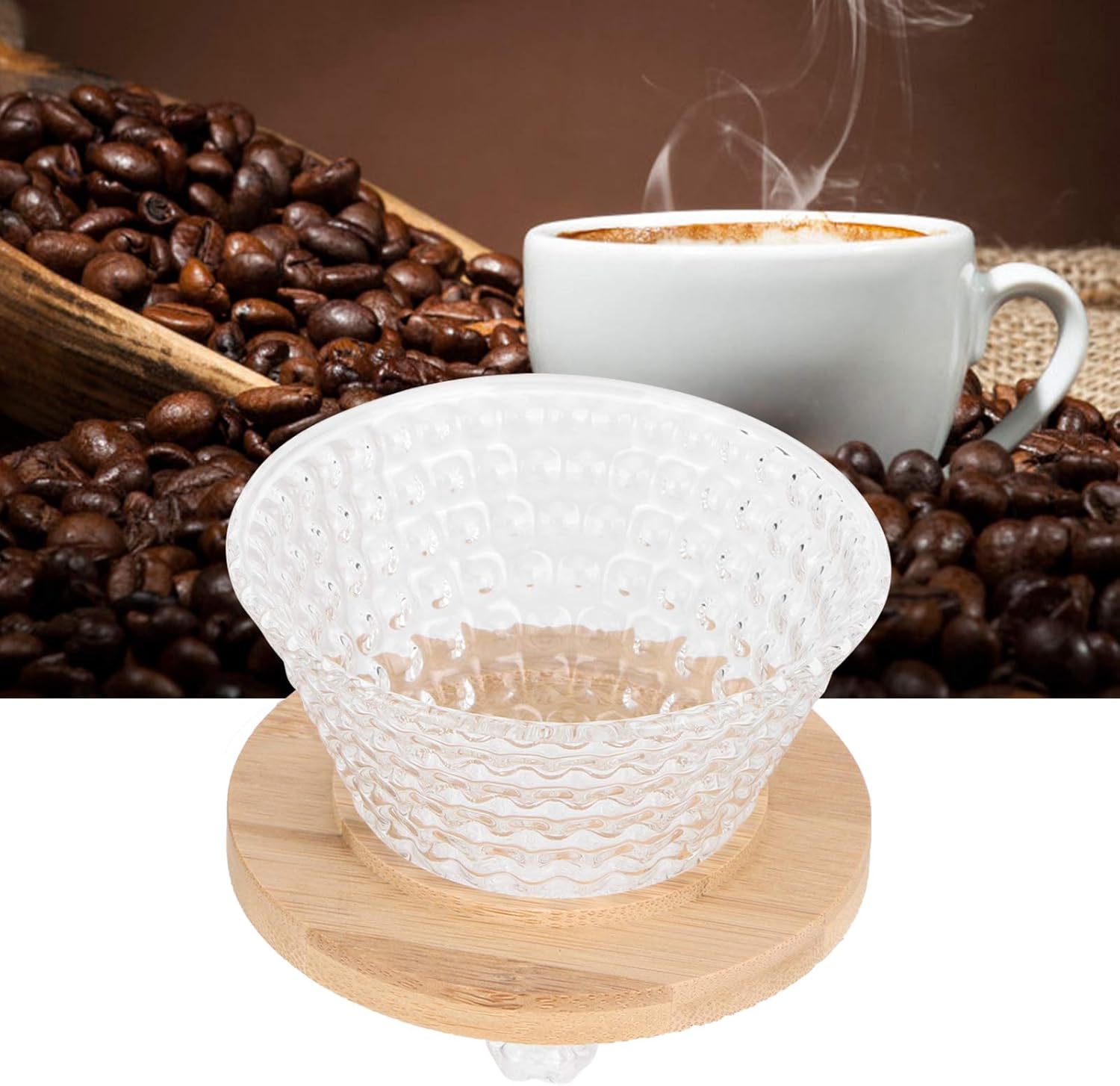Over Coffee Dripper, Reusable Glass Coffee Dripper Coffee Pot Funnel ...