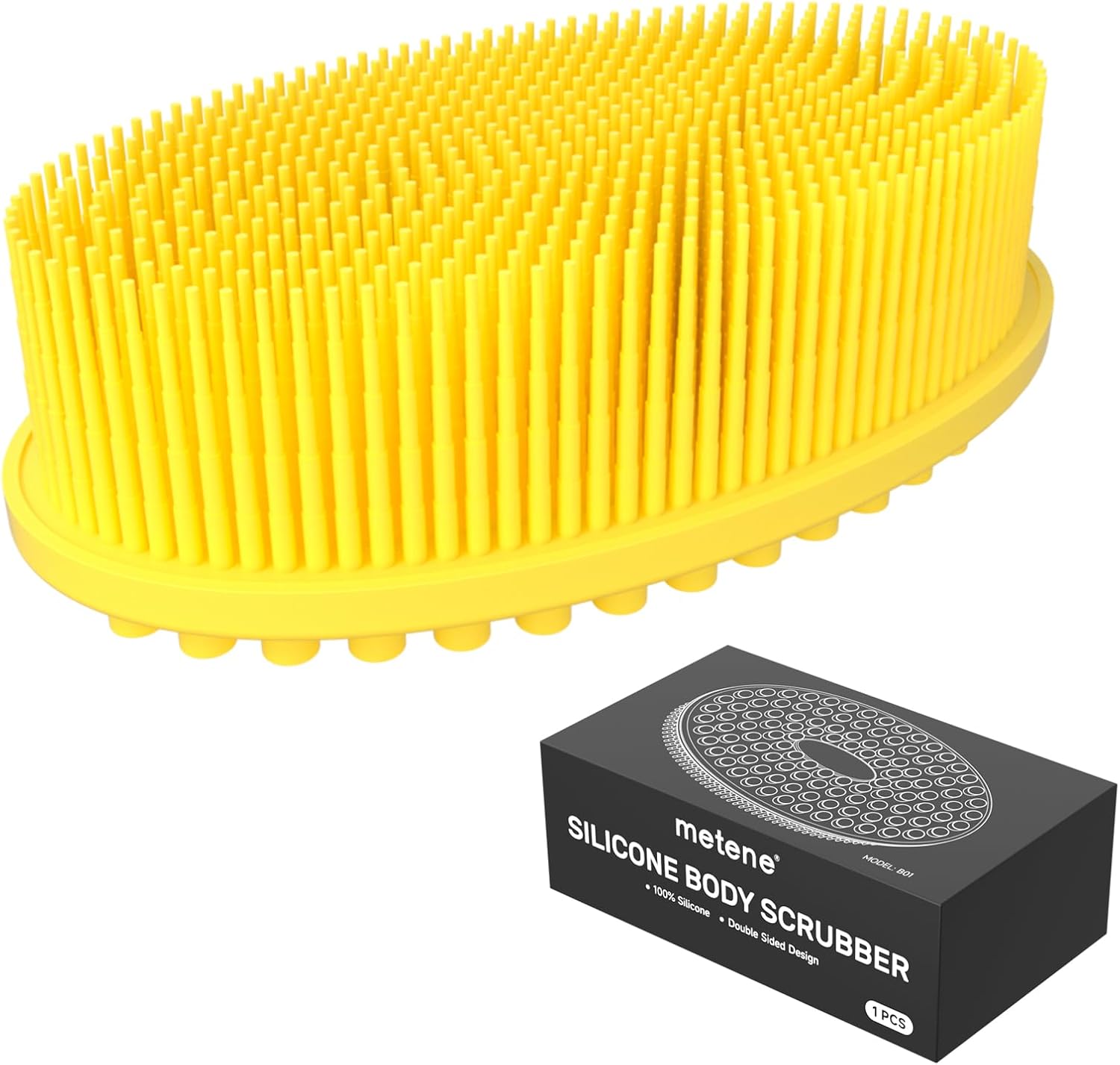 Amazon.com : Metene Silicone Body Scrubber, Exfoliating Body Scrubber ...