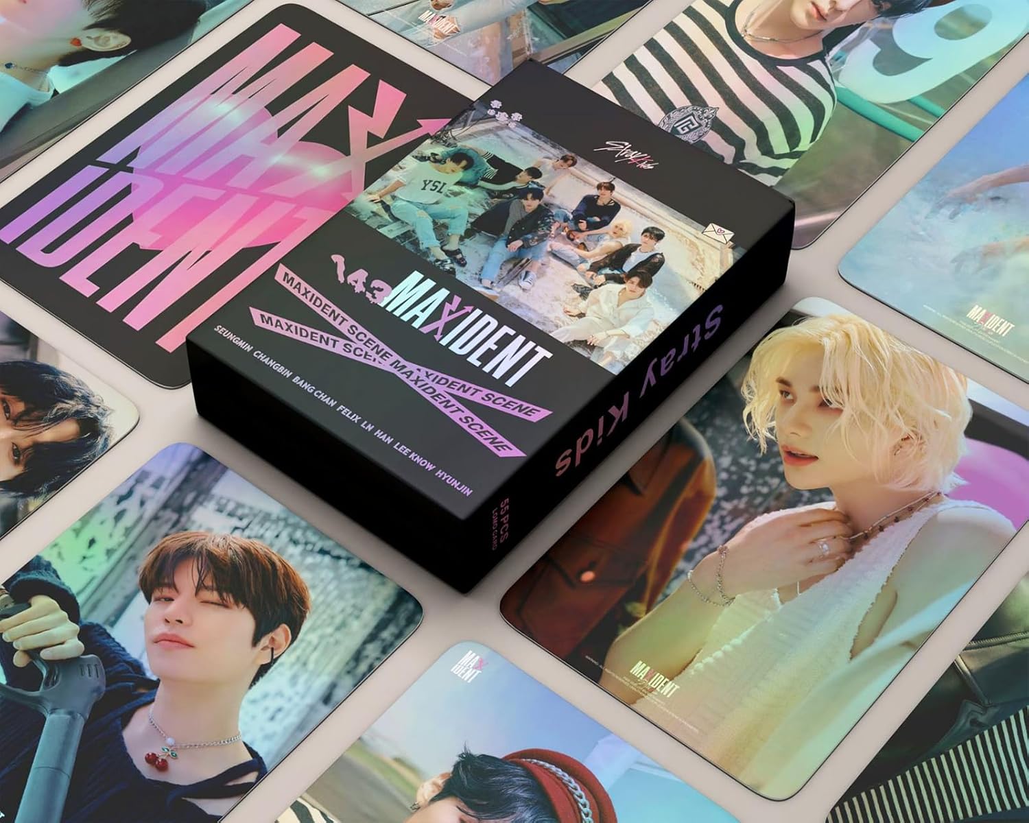 Amazon.com: Funwaretech Stray Kids MAXIDENT Laser Photocards 55Pcs 2023 ...