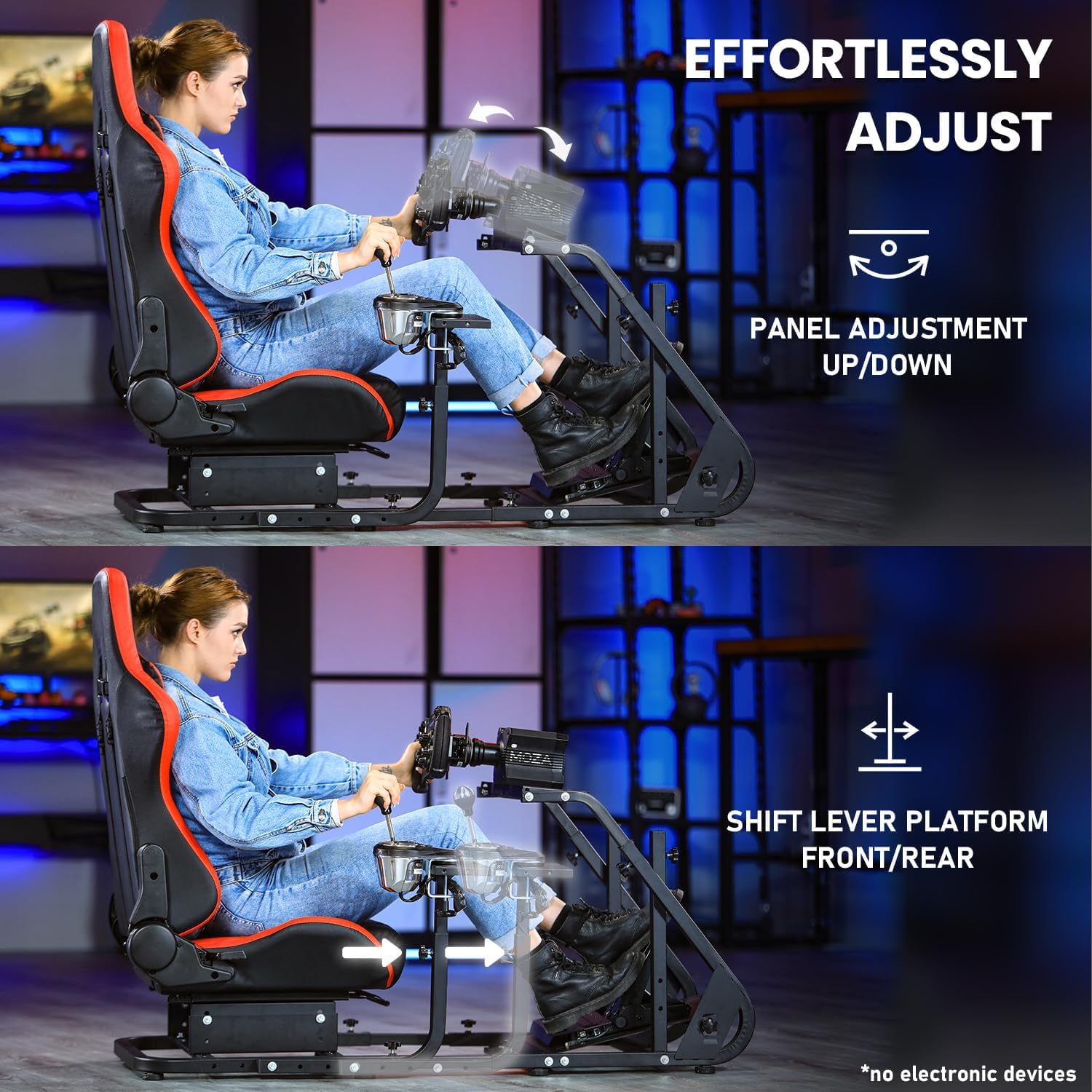 Snapklik.com : Marada Adjustable Racing Simulator Cockpit Frame