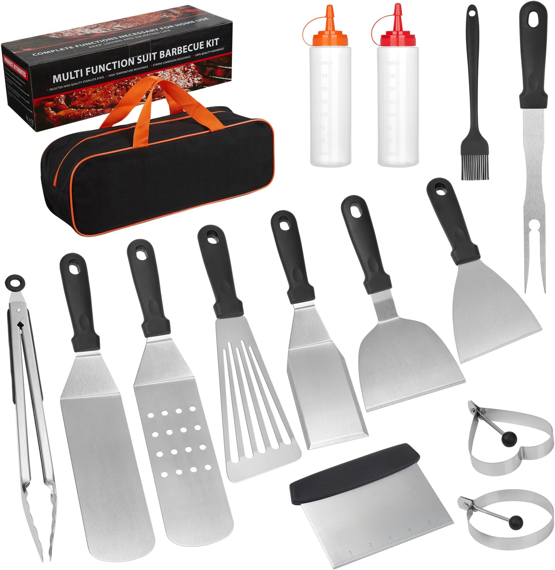 Amazon.com : Flat Top Griddle Accessories Kit, 15 Pcs Stainless Steel ...