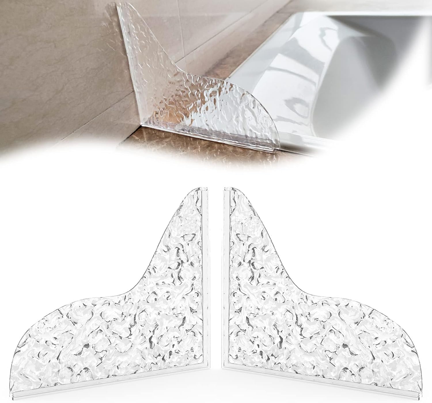 Amazon.com: Shower Splash Guard Self-Adhesive, Transparent Shower Water ...