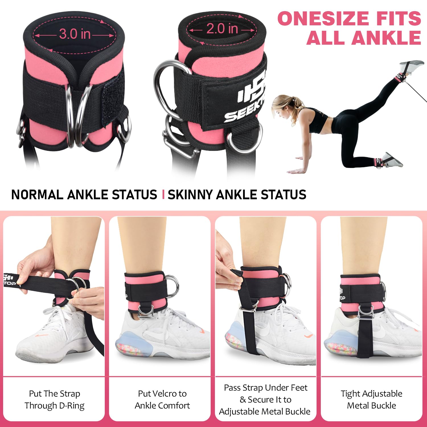 Snapklik.com : Seektop Ankle Strap For Cable Machine, Comfortable ...