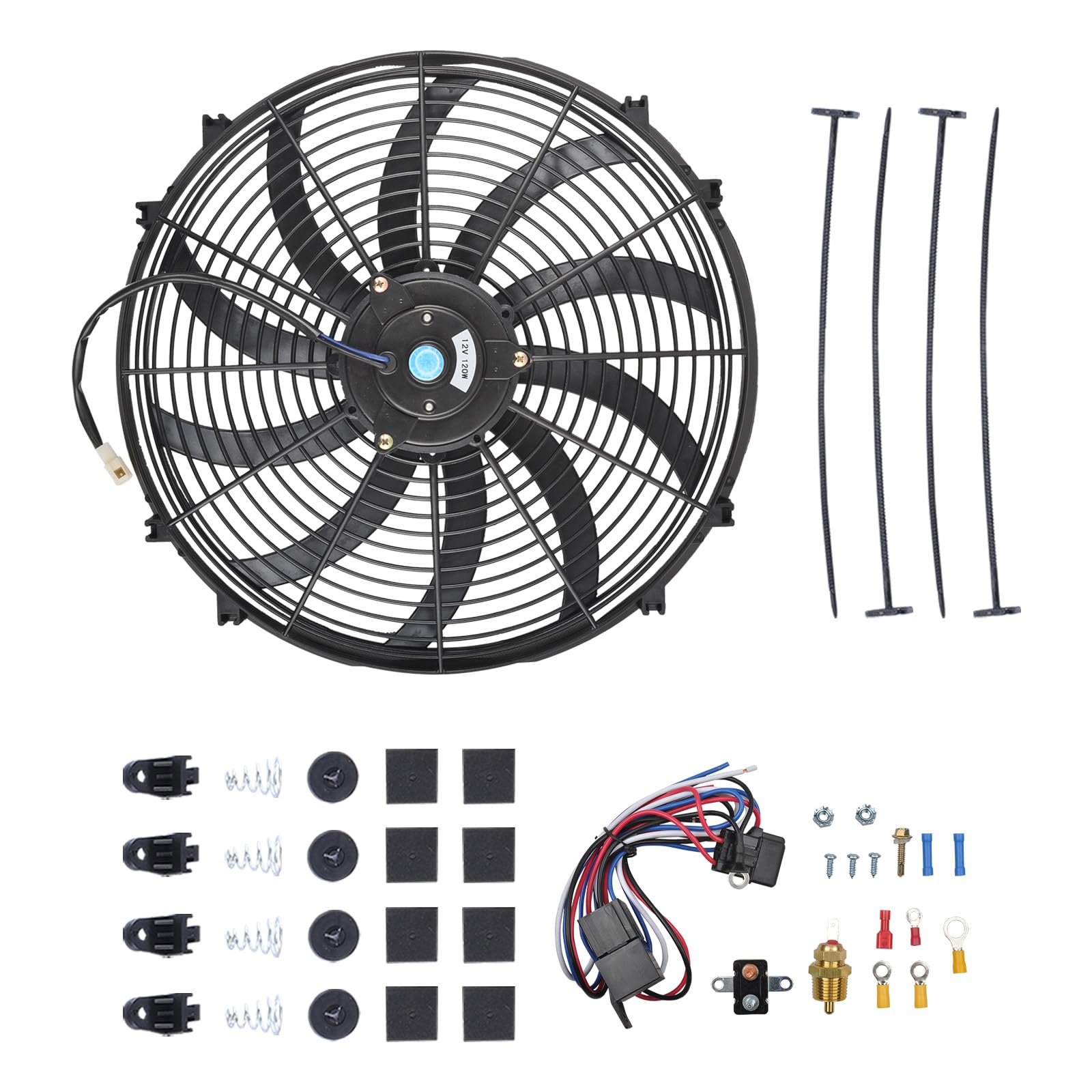 Snapklik.com : SSN 16" Electric Radiator Cooling Fan Thermostat Wiring ...