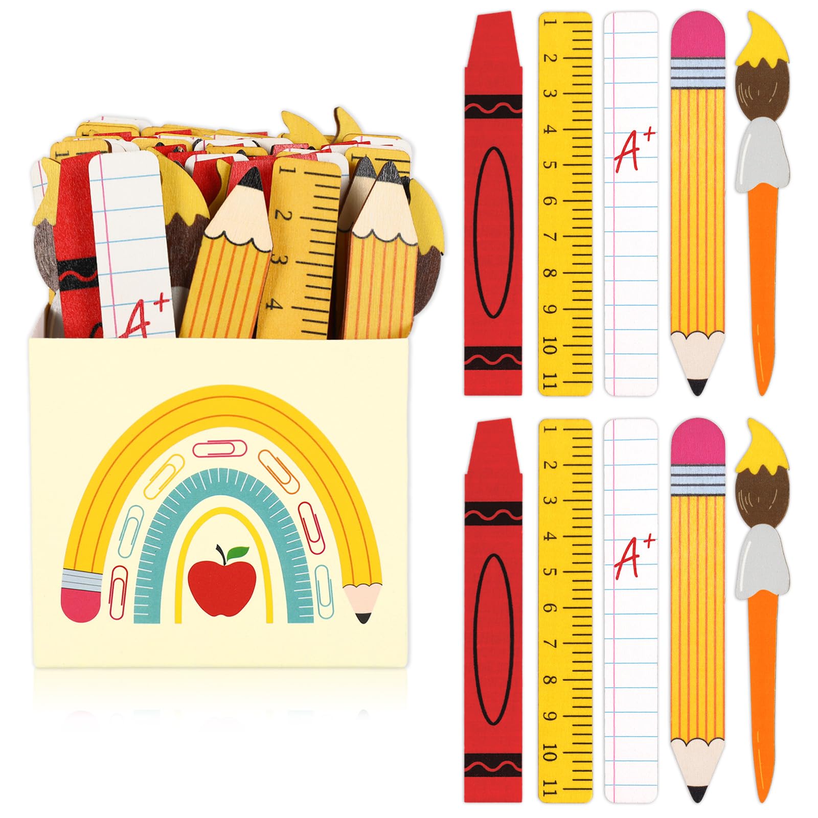 Buy Whaline 101Pcs Flip Name Sticks with Carton Talking Crayon Ruler ...