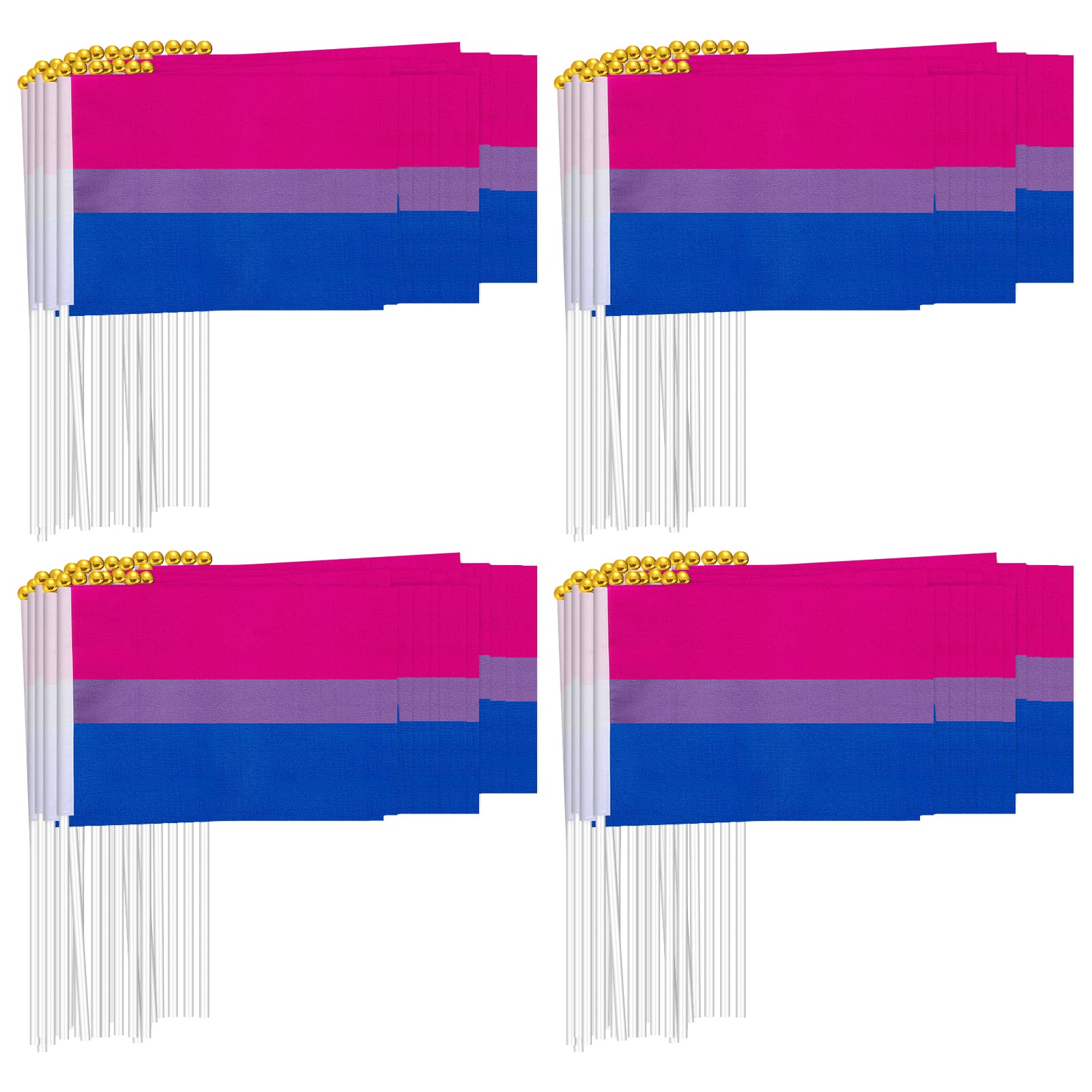 Mixweer 200 Pcs Pride Flag Bulk LGBT Pride Month Parade Flags Hand Held ...