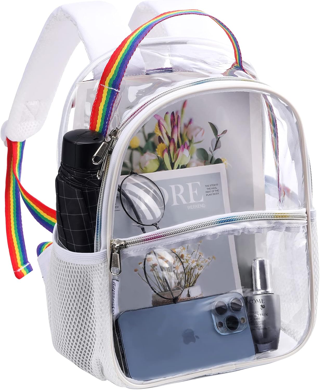 Amazon.com | Clear Mini Backpack for Girls, Transparent Bag Stadium ...