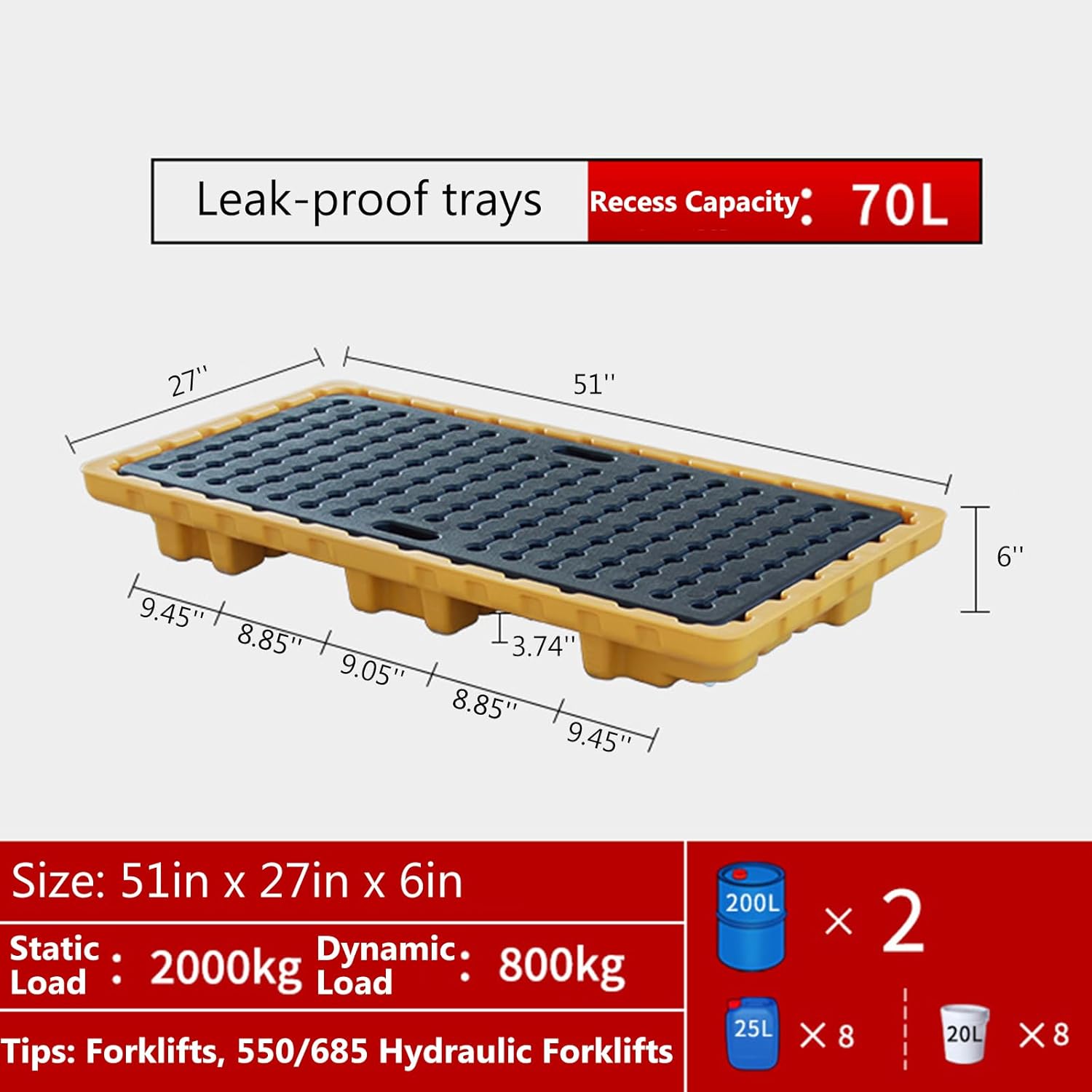 Spill Containment Platform with Grating, Stackable Nepal | Ubuy