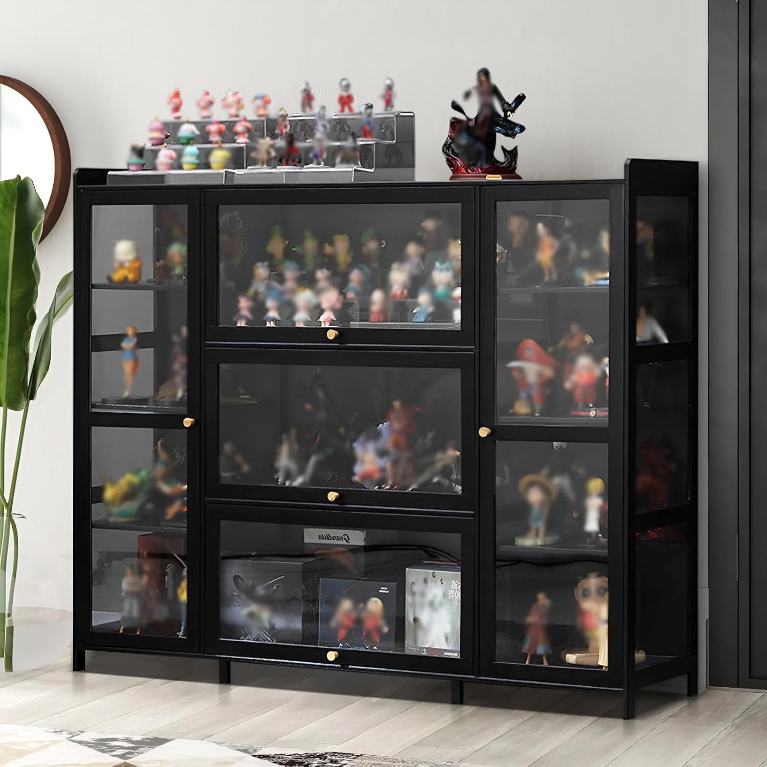 Amazon.com: IEDZBEQ Black Display Cabinet 53.15in Acrylic Display Case ...