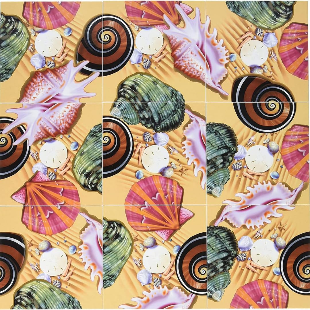 Amazon.com: Scramble Squares Sea Shells 9 Piece Challenging Puzzle ...