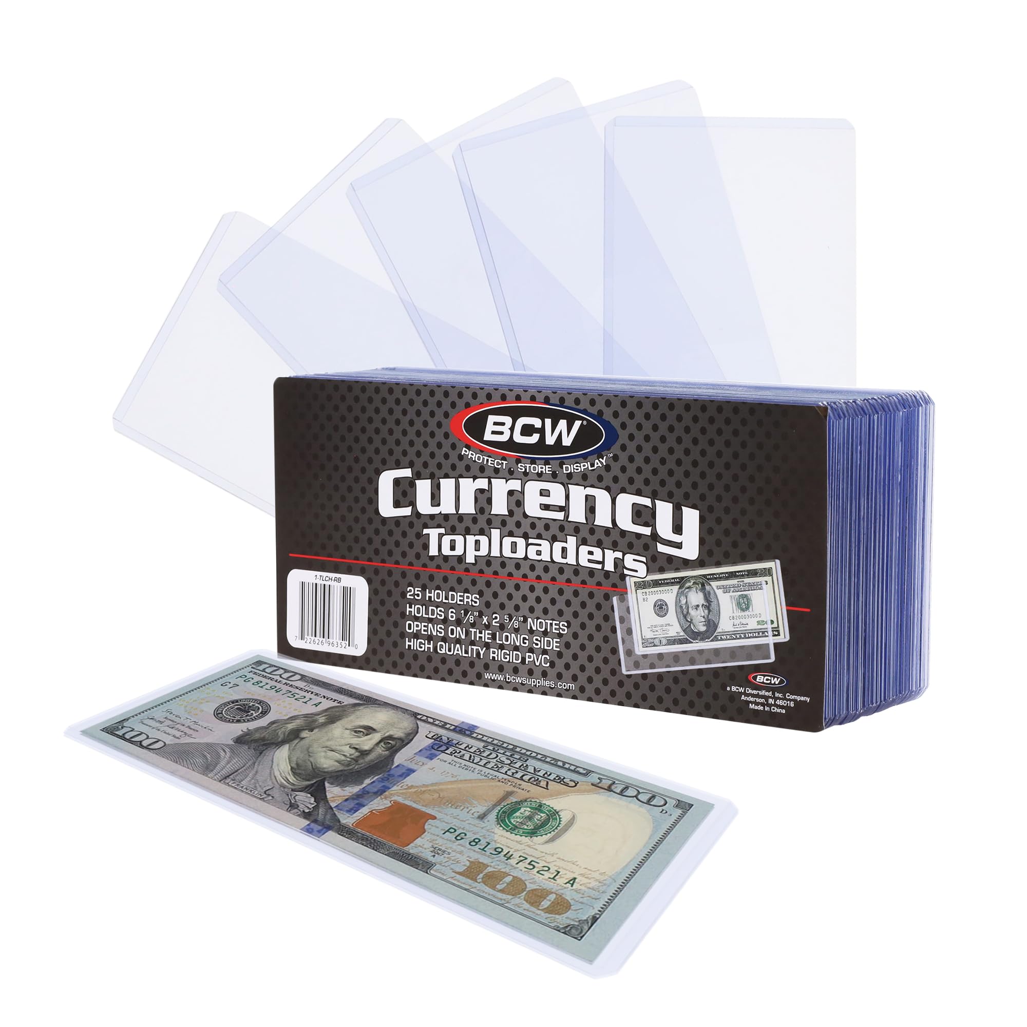 Amazon.com: BCW Currency Topload Holder - Pack of 25 | Clear Rigid PVC ...