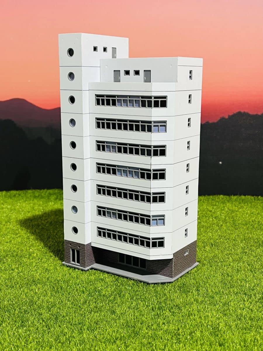 Amazon.com: N Scale Train Railway Scene White Apartment Building Model ...