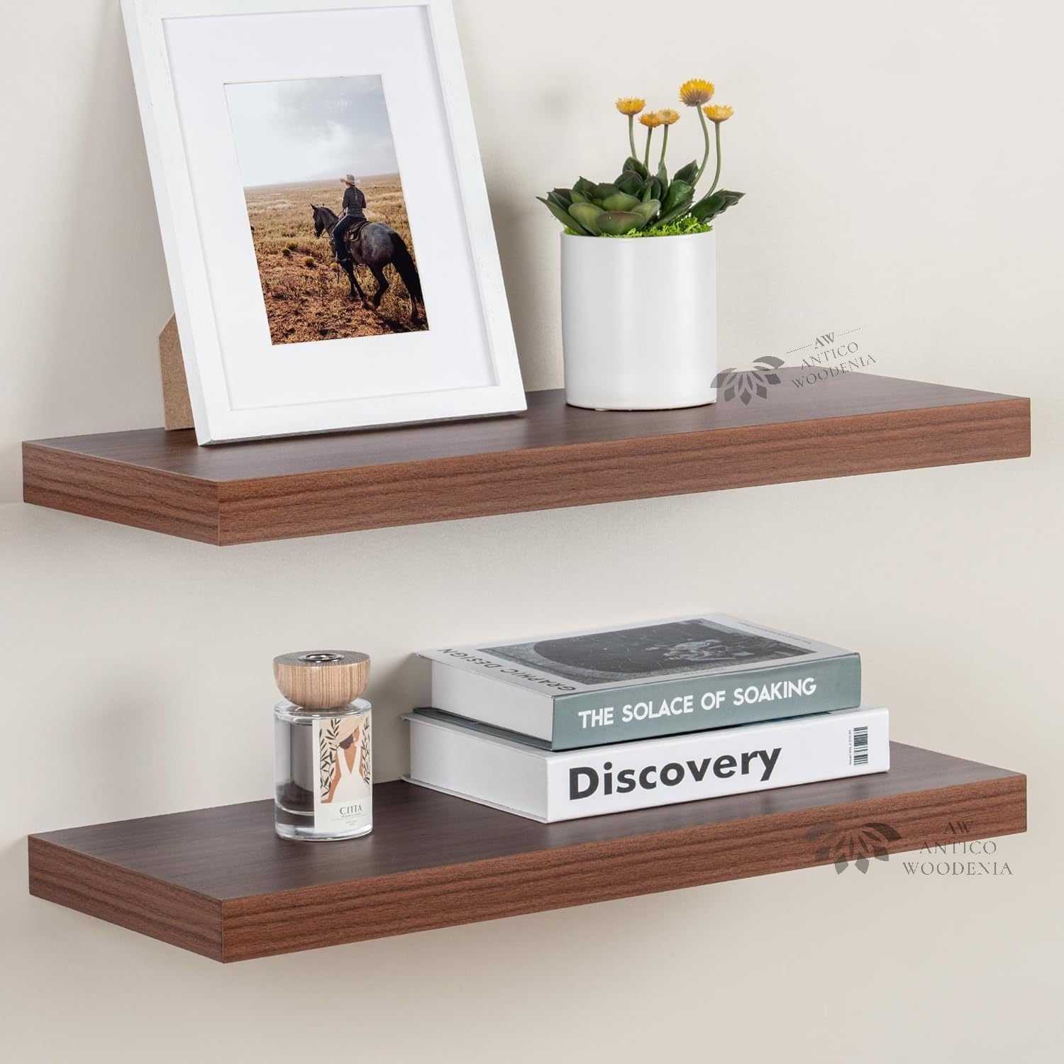 ANTICO WOODENIA® Wooden Floating Wall Shelf| Wall Mount| Wall Rack ...