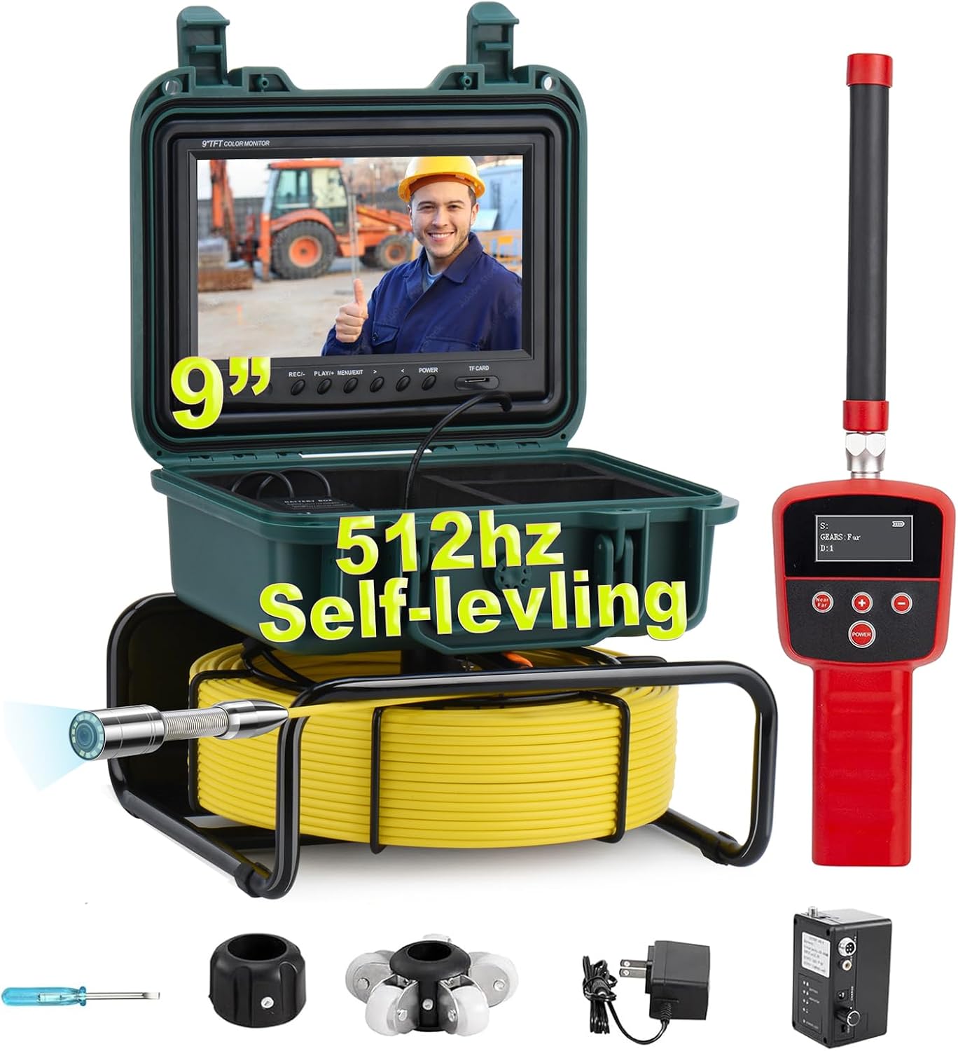 Sewer Camera with Locator 100FT,Self Leveling JQKJCAM Plumbing Drain ...