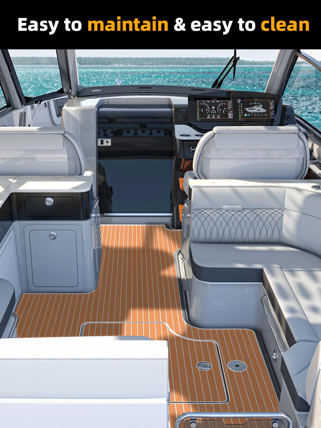 Snapklik.com : FOCEAN Boat Flooring EVA Foam Boat Decking Faux Teak ...