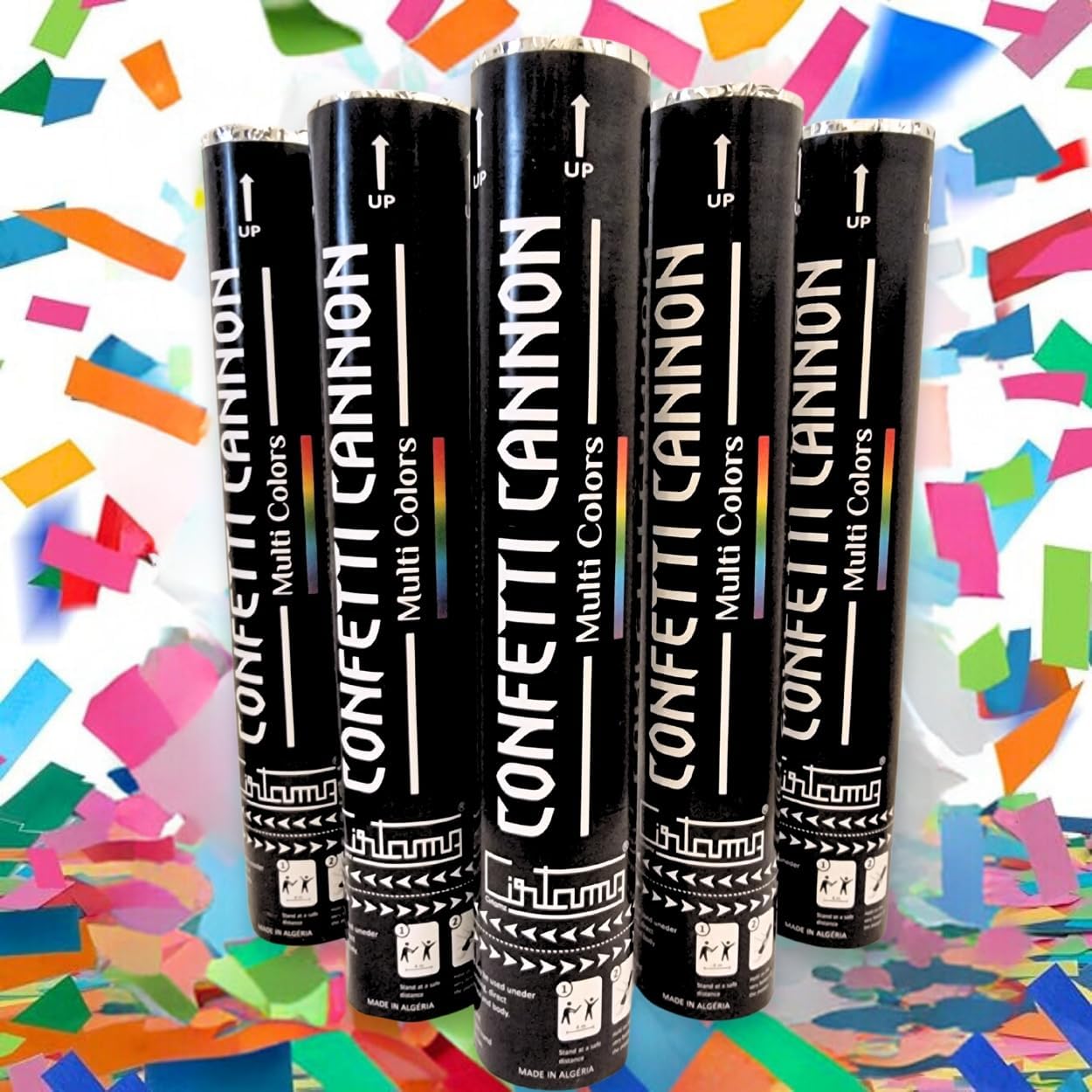 Amazon.com: CIRTAMZ CIRTAMZ Set Of 5 Multicolor Confetti Poppers | 12 ...