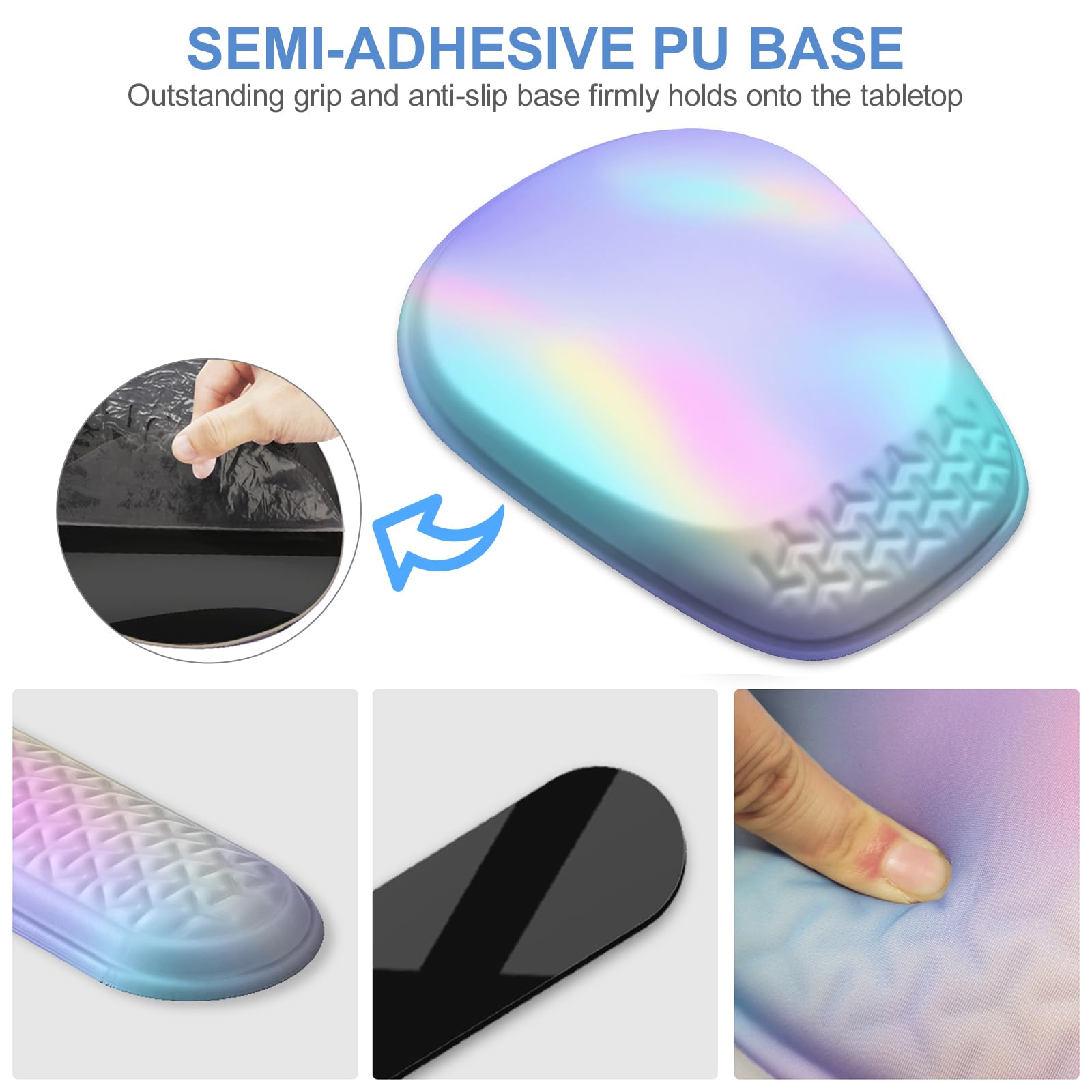 Gradient Blue Pink Desk Set Mouse Pad With Memory Foam Wrist Rest ...
