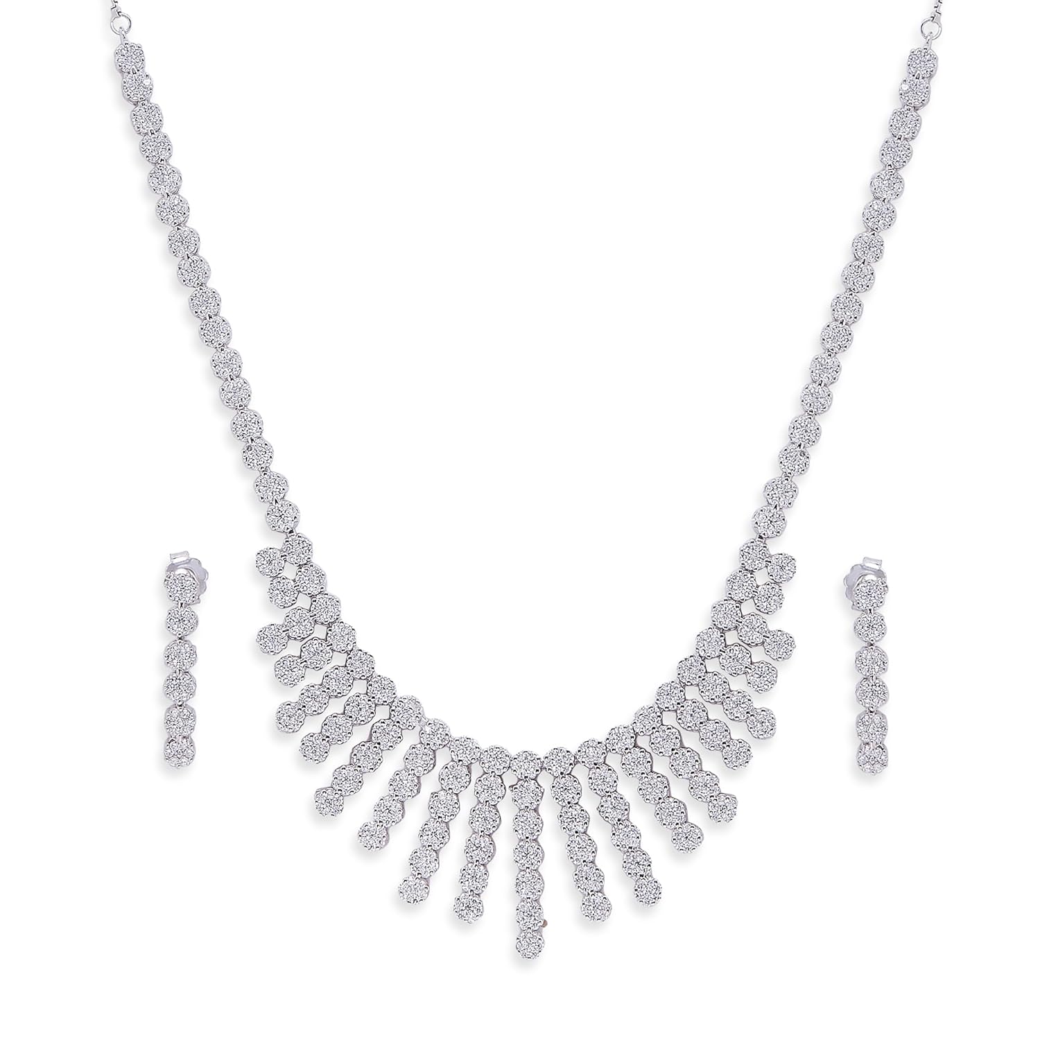 ZAVYA 925 Sterling Silver Jewelry Set with Silver plating| With ...