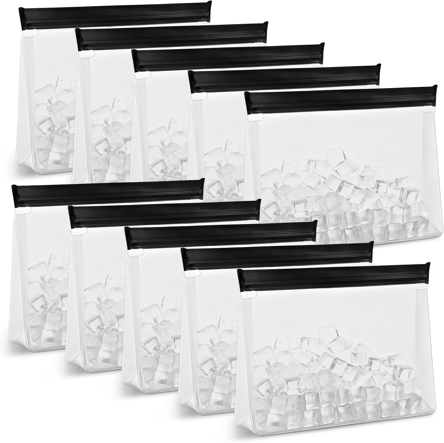 Amazon.com: 10pcs Reusable Ice Storage Bags 10" × 7.3" Clear Leak Proof ...