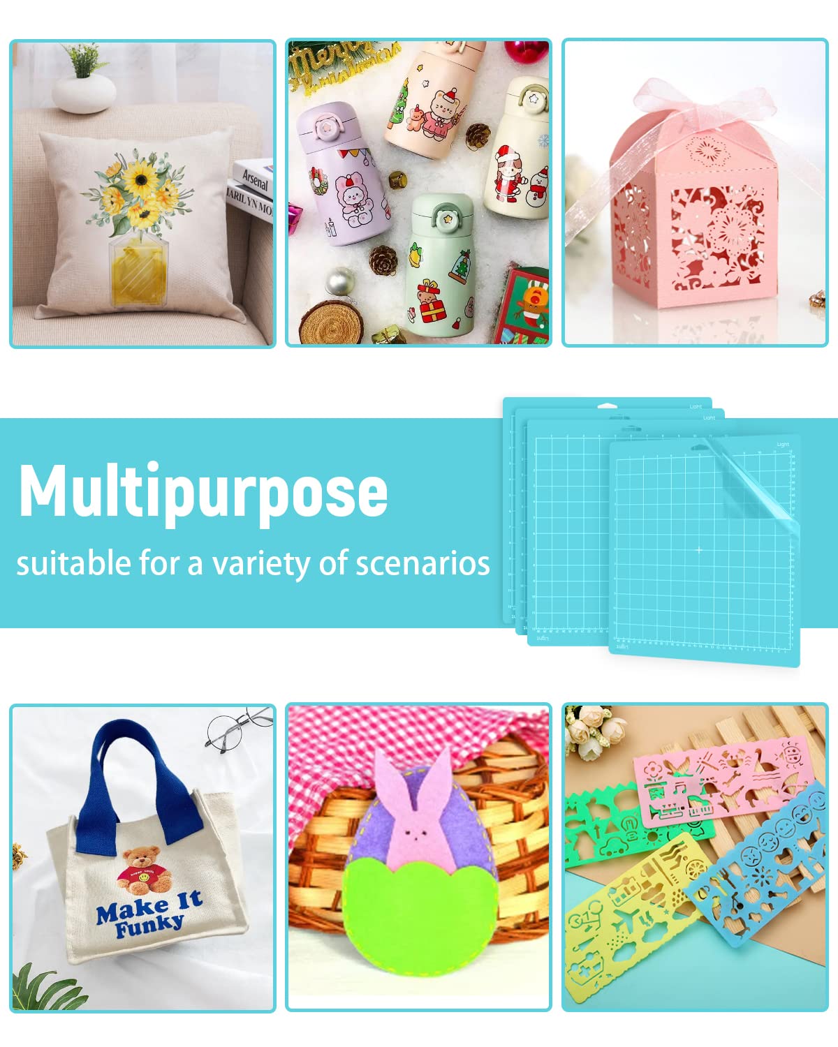 Snapklik.com : Colemoly 12x12 Cutting Mat 4 Pack Light For Cricut Maker ...