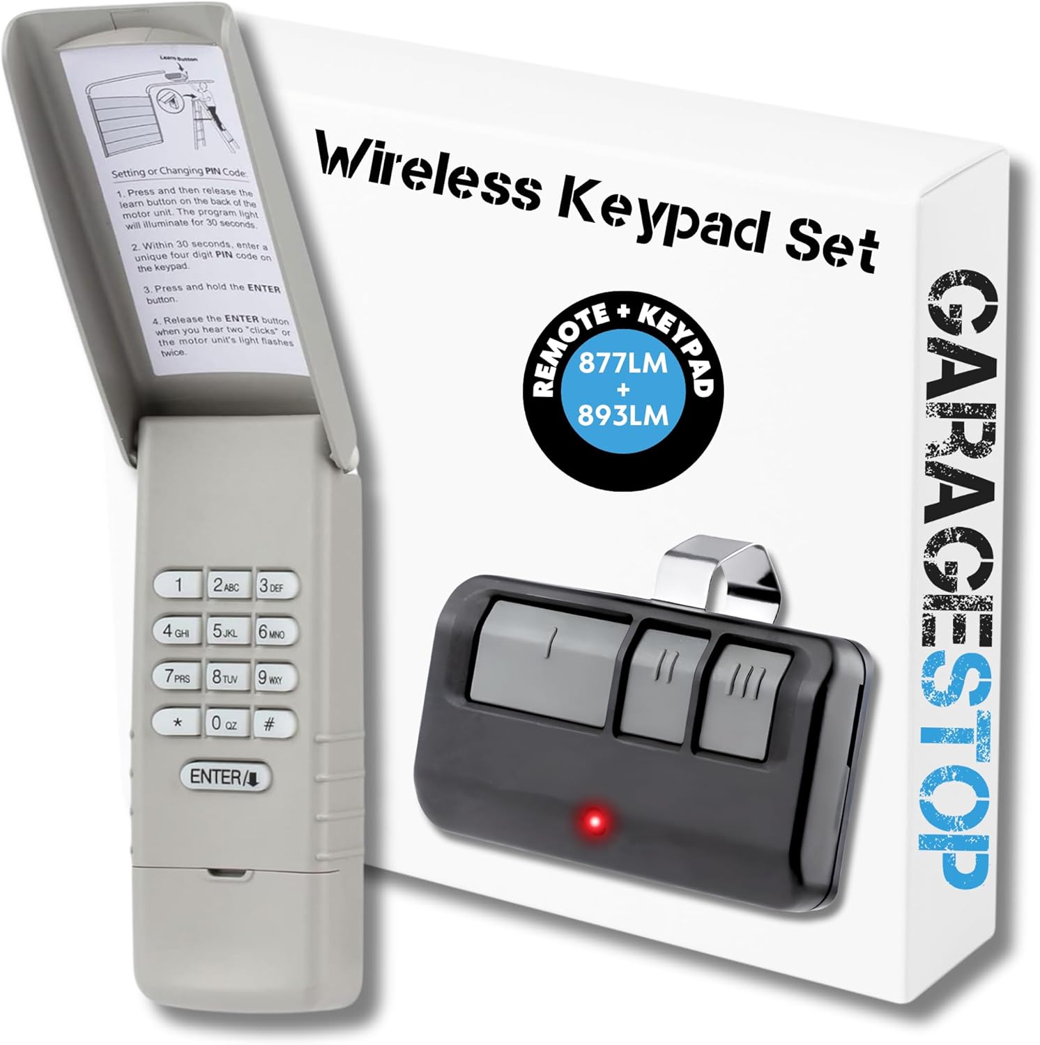 Garage Stop for 893LM 877LM Liftmaster Garage Door Opener Remote Keypad ...