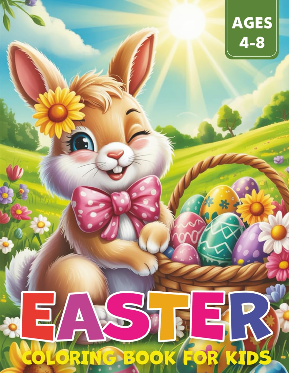Easter Coloring Book For Kids Ages 4-8: 50 Cute & Easy Easter Festival ...