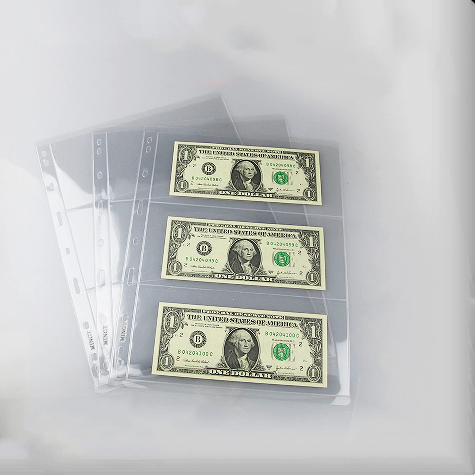 Snapklik.com : Currency Sleeves For Bill Binder, 3-Pocket Page Dollar ...