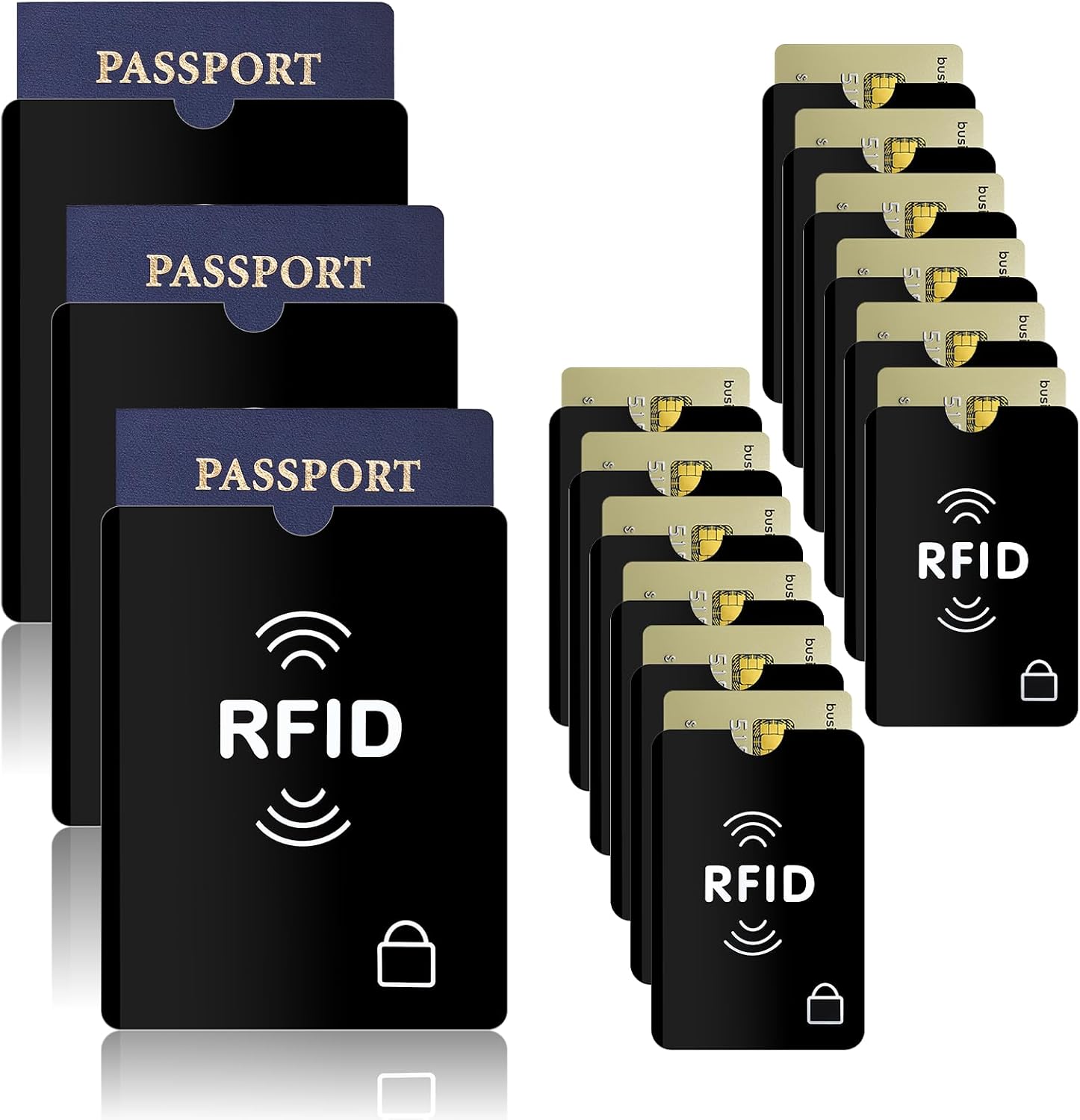 Amazon.com | 15 PCS RFID Blocking Sleeves 3 Passport Sleeve RFID ...