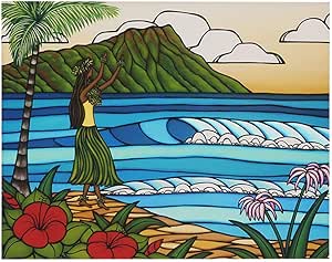 Amazon.co.jp: [ヘザーブラウン] HEATHER BROWN ART PRINT 絵画 フラガール W35.6×H28.0cm HULA GIRL Mサイズ HB9466P ...