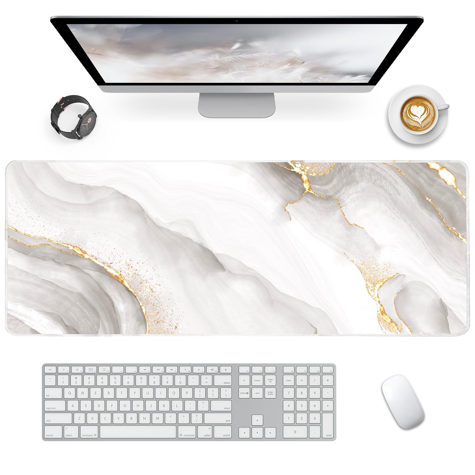 Giecy Mouse Pad, Computer Desk Mat 80 x 30 cm Large Mousepad Desk Pad ...