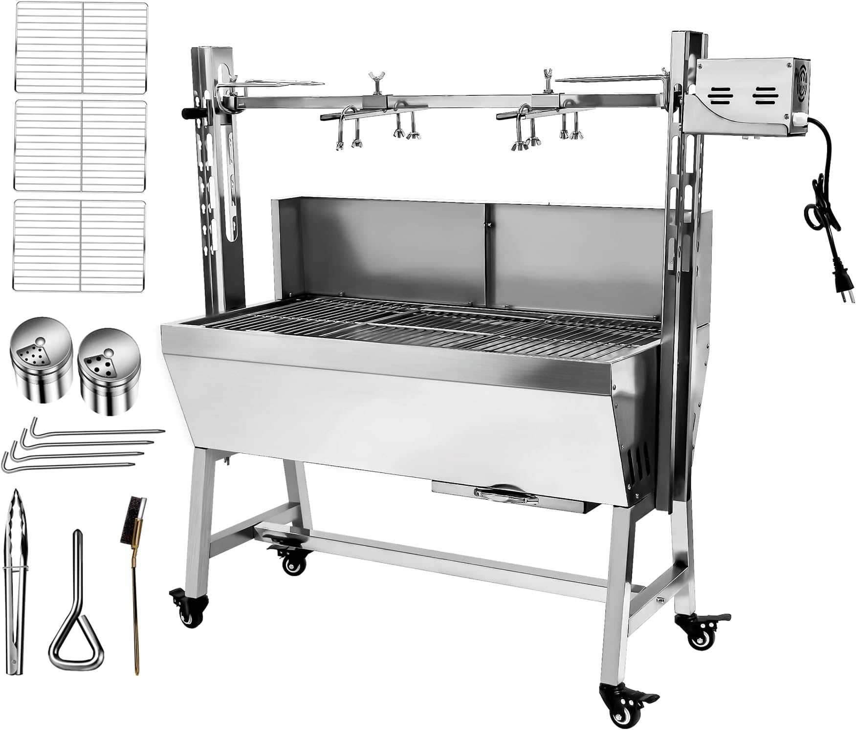 Amazon.com : Hasopy Stainless Steel Rotisserie Grill with Wind ...