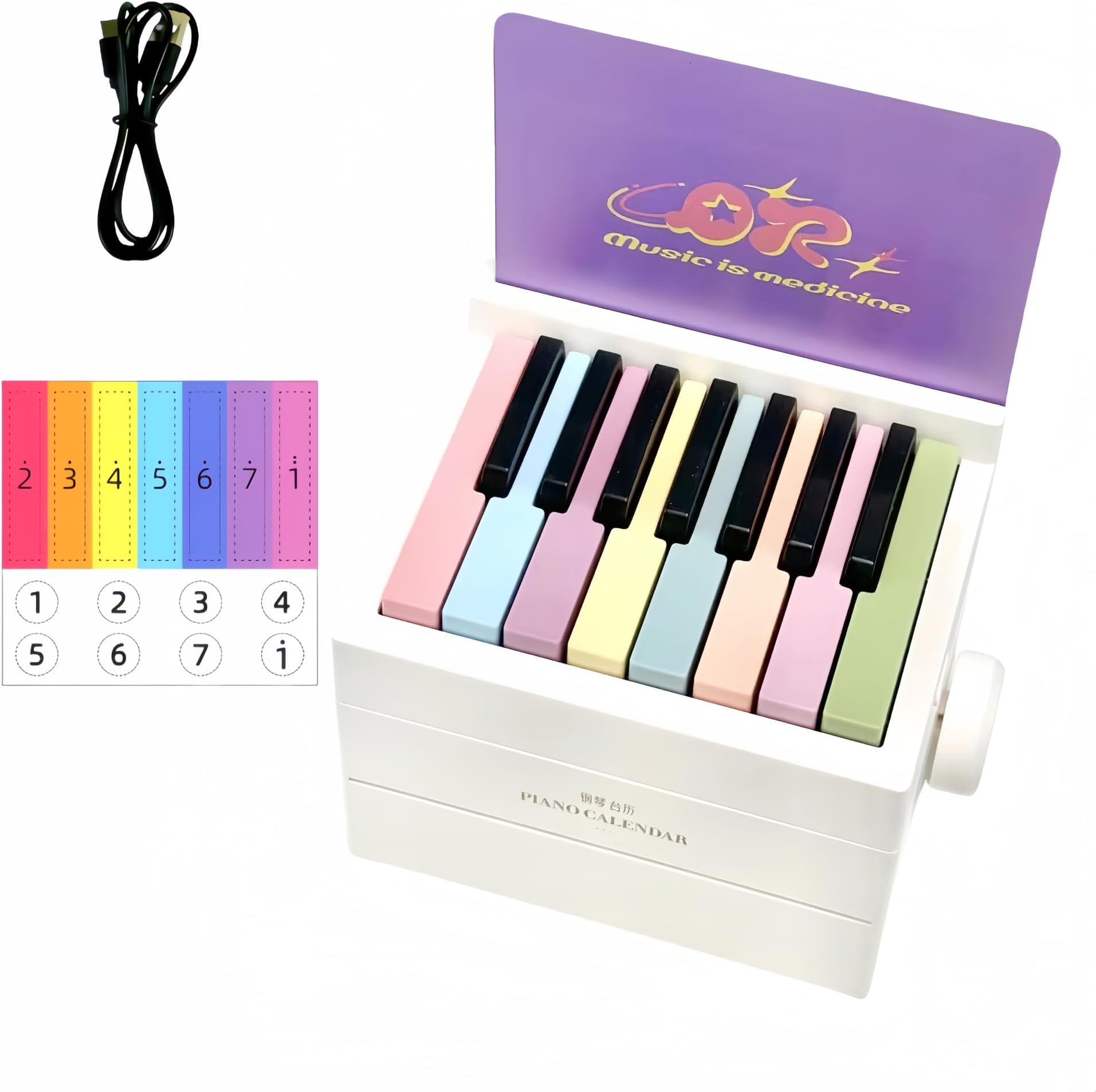 Amazon.com : Playable Piano Calendar 2025 Desk Calendar, White Mini ...