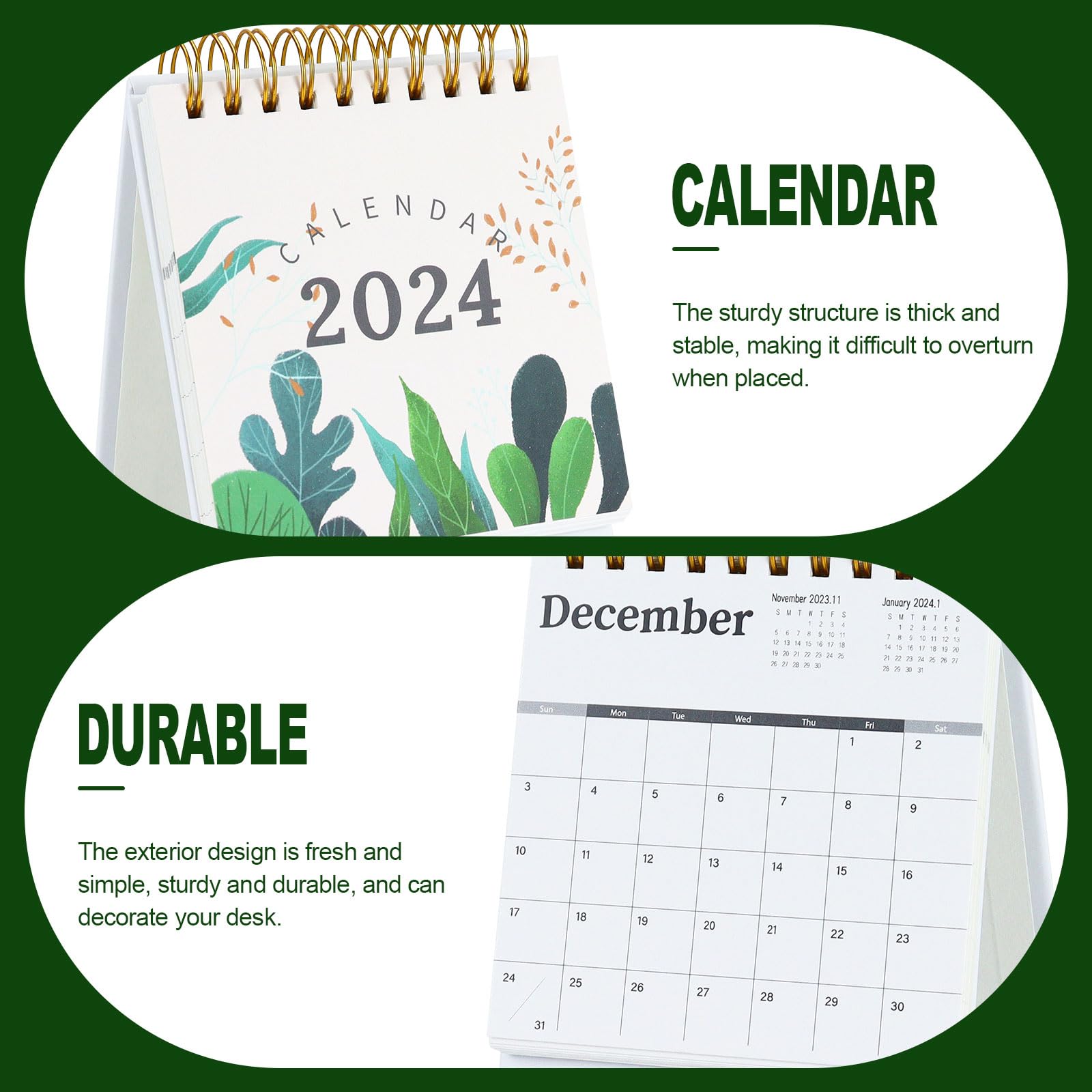 Snapklik.com : 2023-2024 Mini Desk Calendar, Portable Small Desktop ...