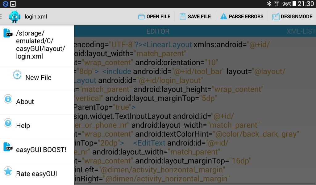easyGUI - Android XML IDE - App on Amazon Appstore